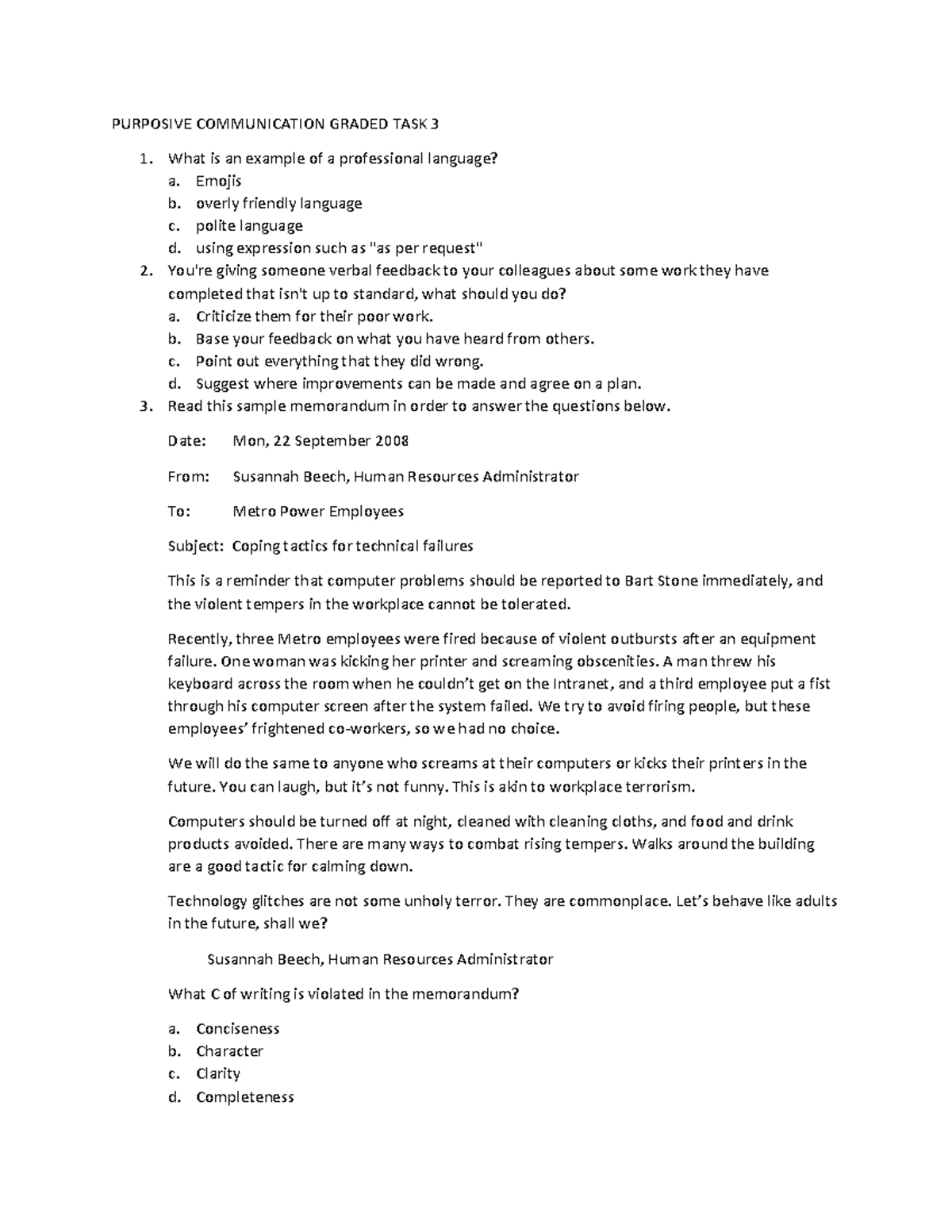 Purposive Communication Graded TASK 3 - PURPOSIVE COMMUNICATION GRADED ...