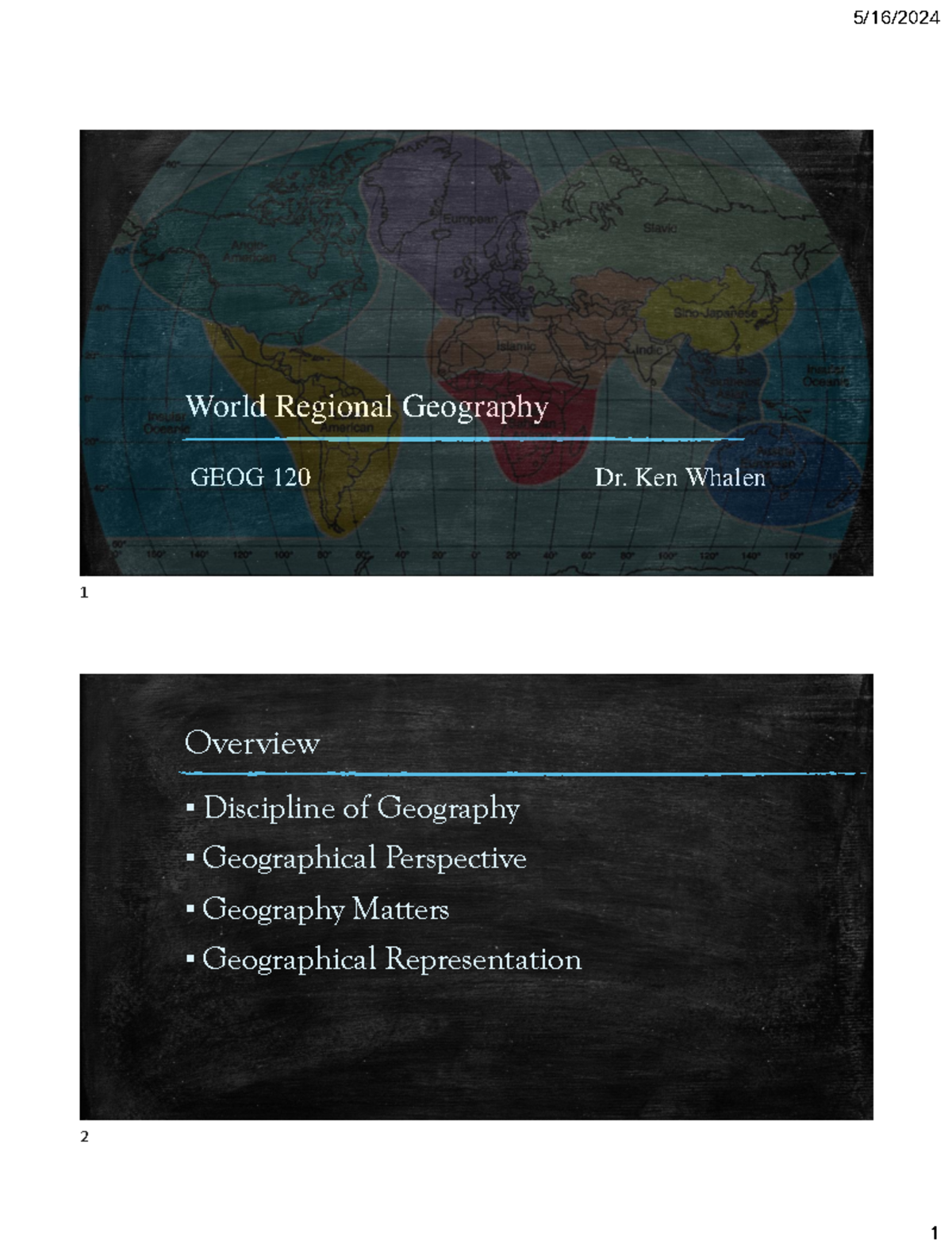 GEOG 120 Key Concepts - World Regional Geography GEOG 120 Dr. Ken ...