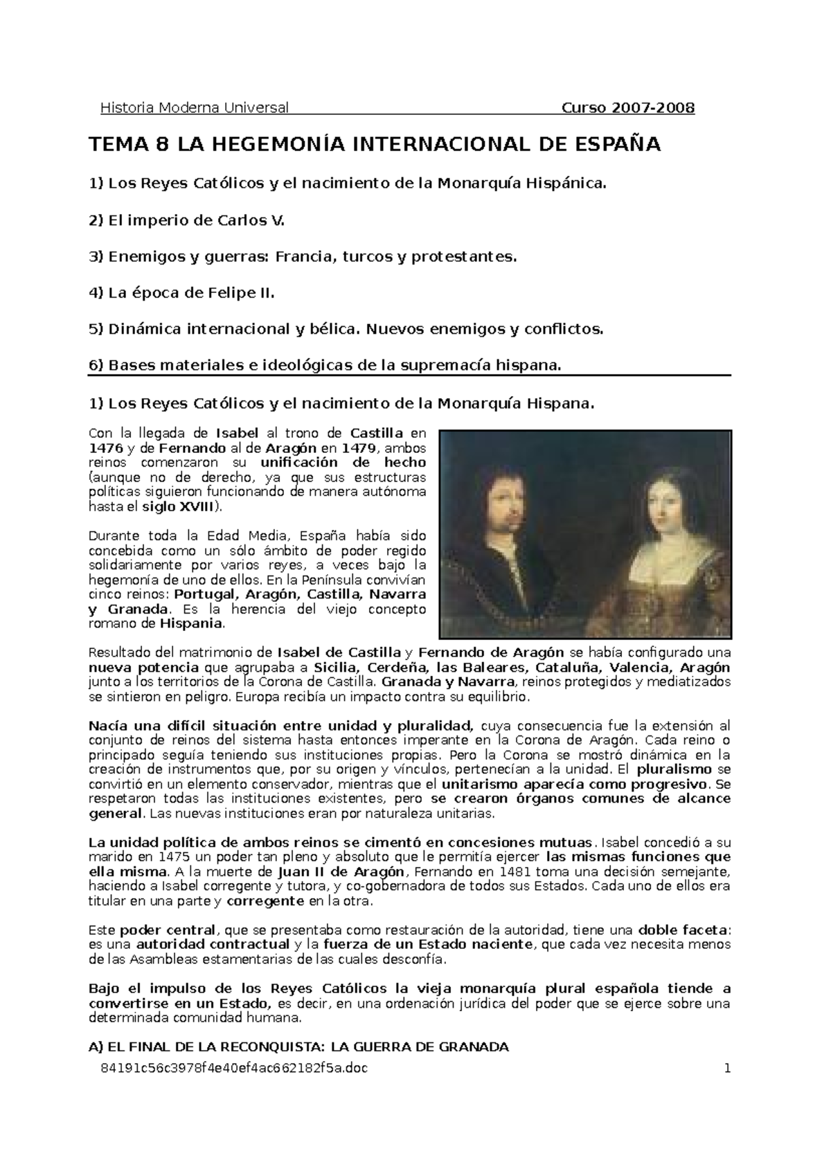 TEMA 8 Hegemonia Internacional DE España - Historia Moderna Universal ...