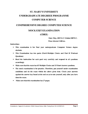 IP Exit Exam - Computer Science department Exit exam 2023 question - Faculty of Informatics 293 ...