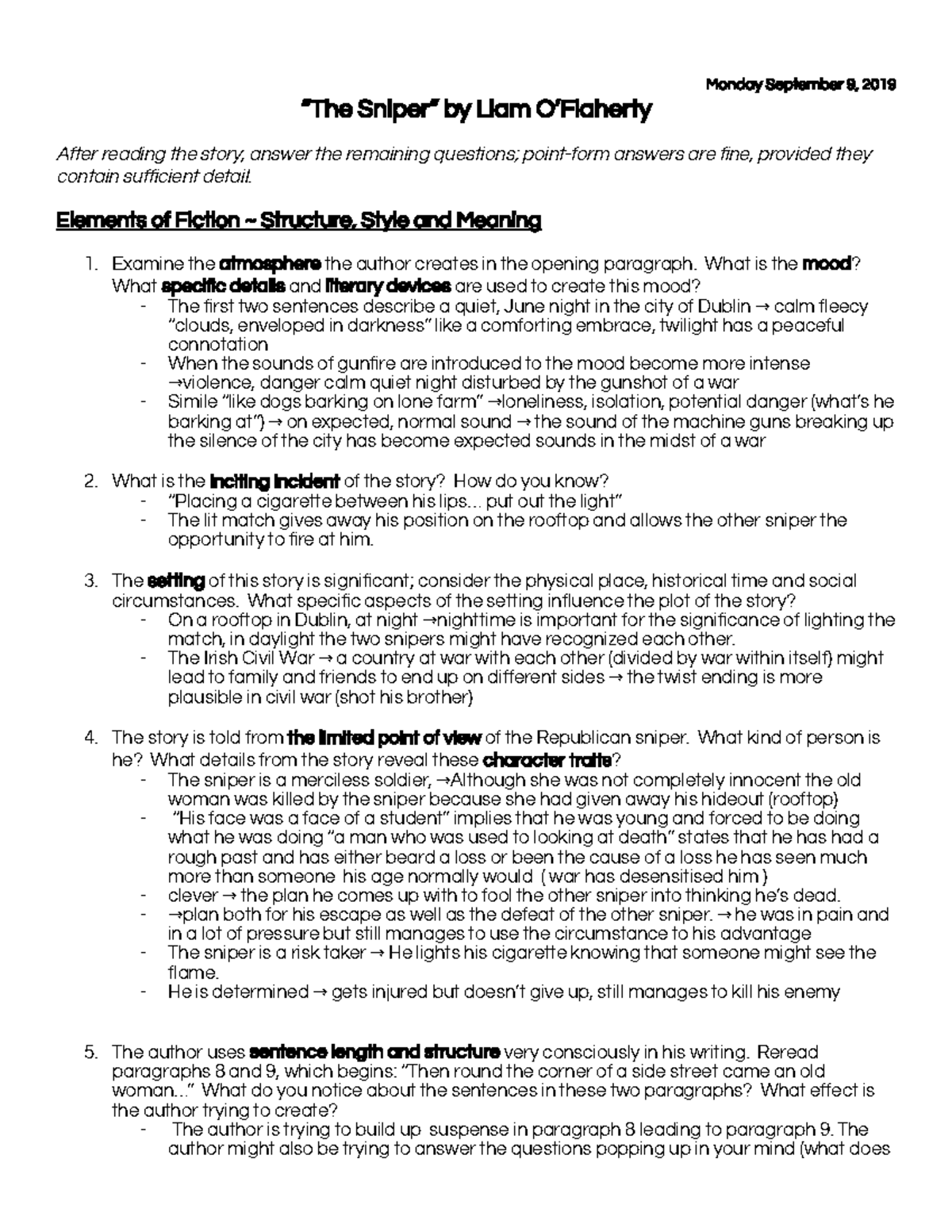 The Sniper (revised ~ 1DW) - Monday September 9, 2019 “The Sniper” by ...