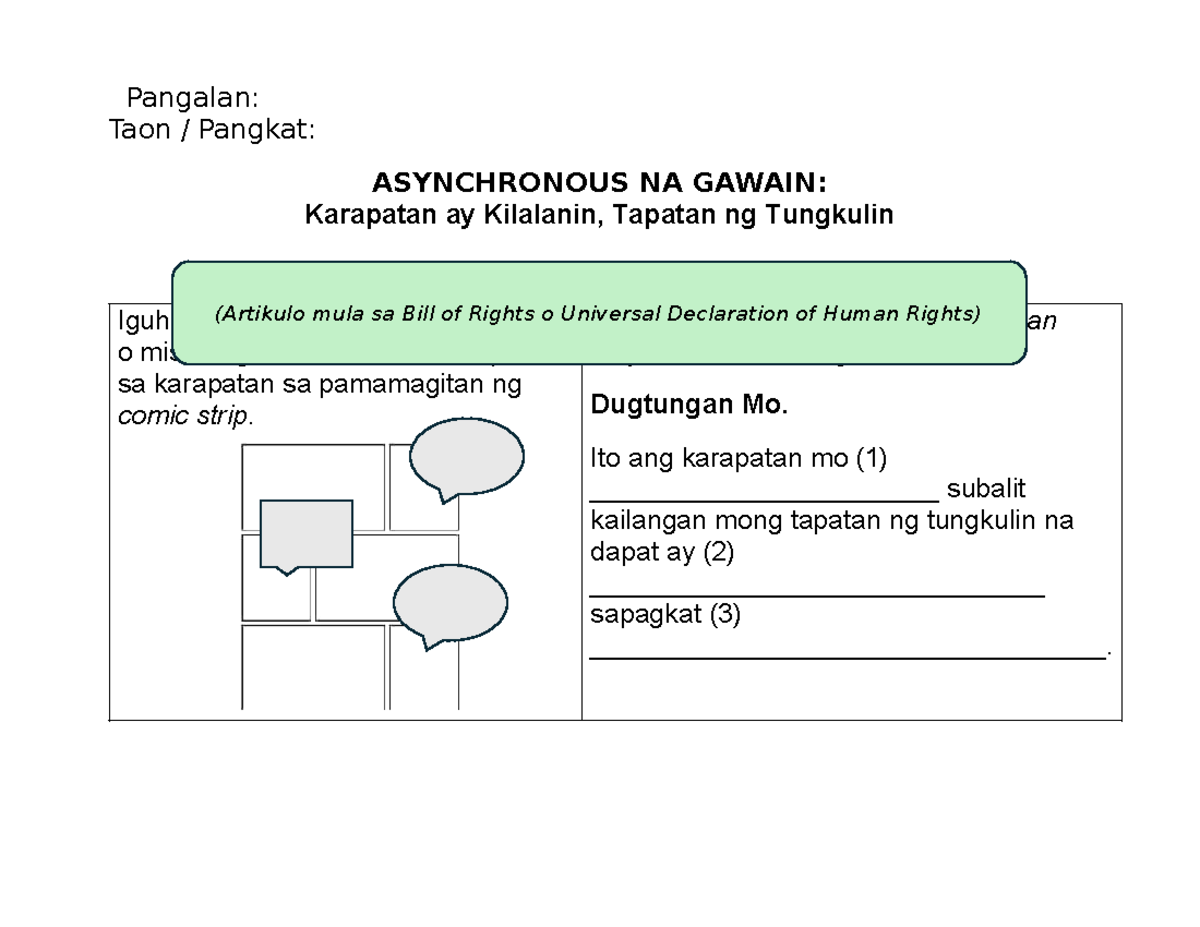 Asynchronous-Activity-2 - Pangalan: Taon / Pangkat: ASYNCHRONOUS NA GAWAIN: Karapatan ay ...
