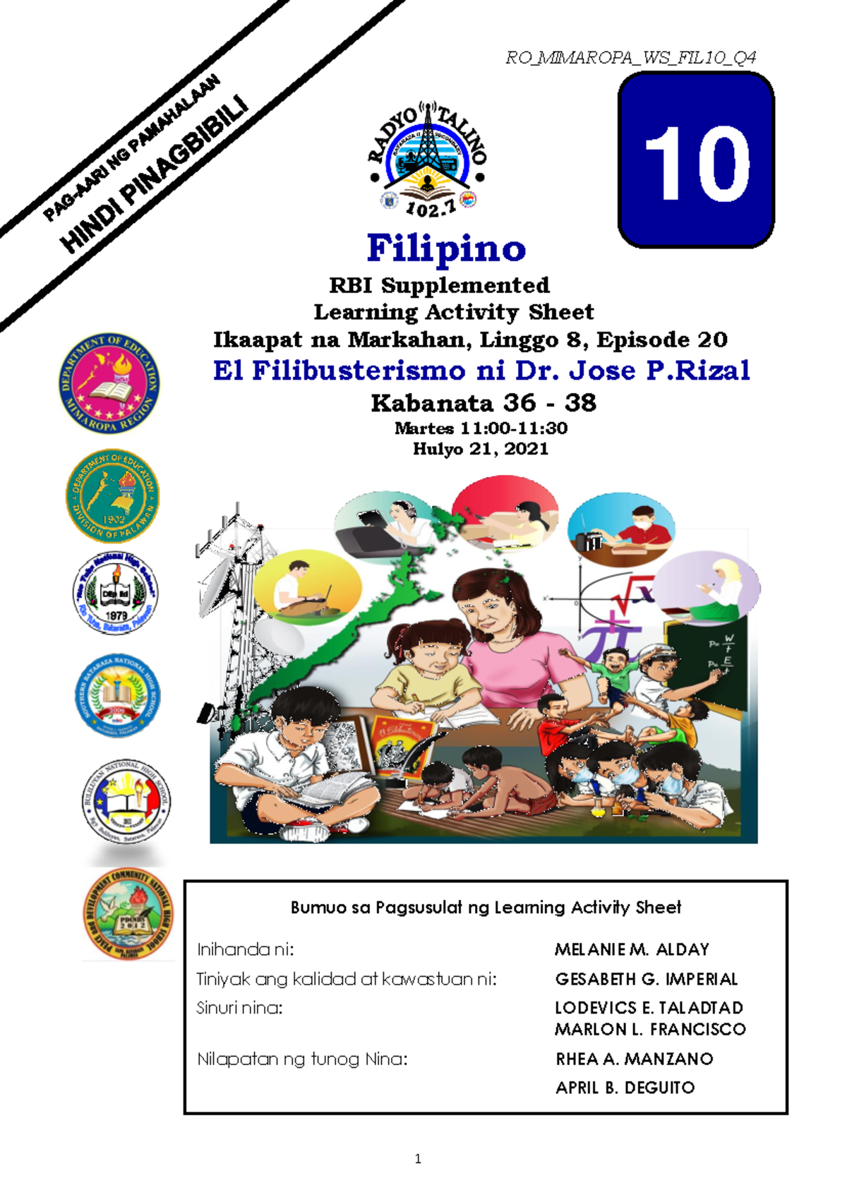 Filipino 10 LAS.Q4.W8 - Beautiful - Bumuo sa Pagsusulat ng Learning ...