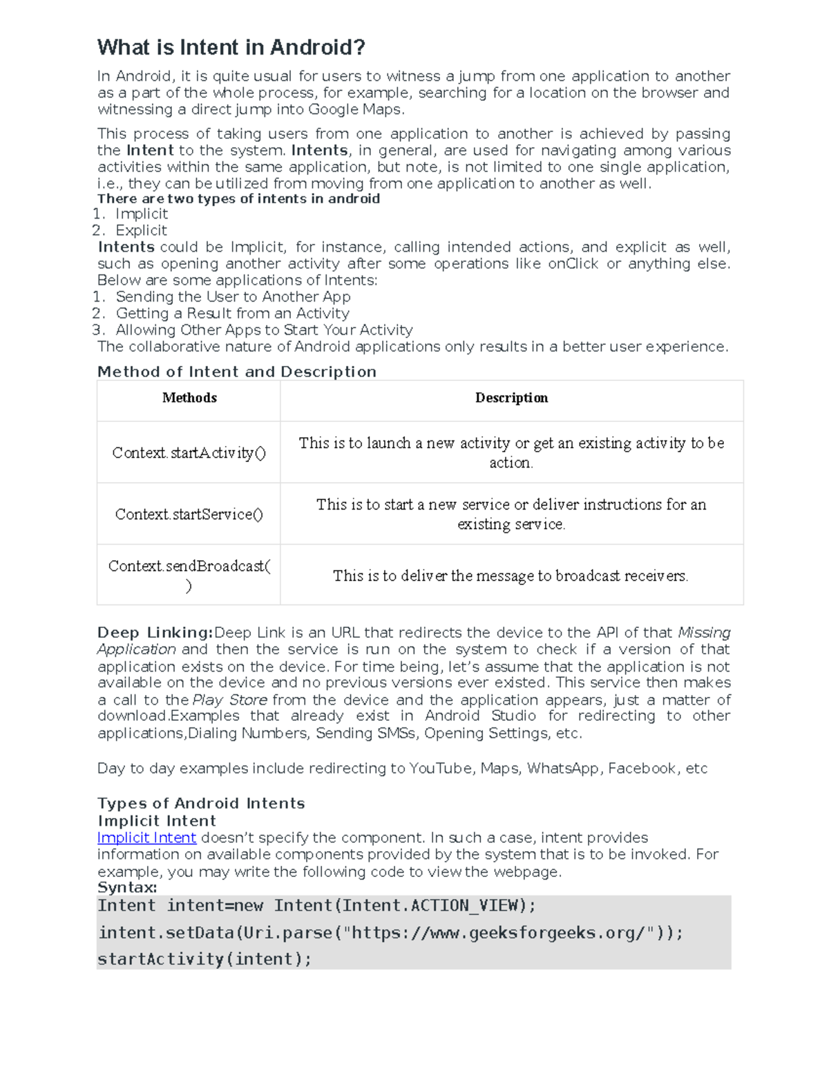 What is Intent in Android - This process of taking users from one ...