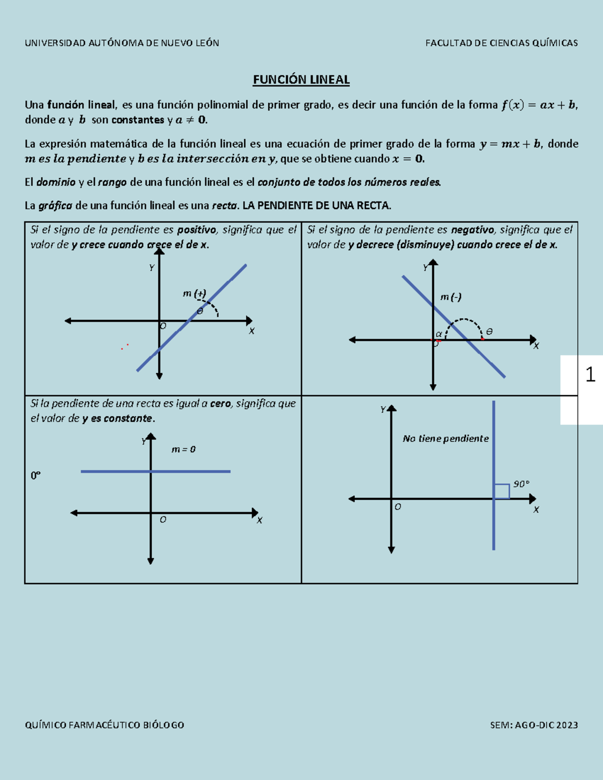 Actividad 5. Función Lineal y Formas de la ecuación de la recta - 1 ...
