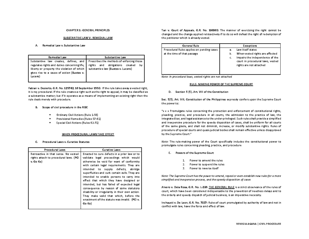 Civpro Reviewer (Rule 3) - CHAPTER 1: GENERAL PRINCIPLES SUBSTANTIVE ...