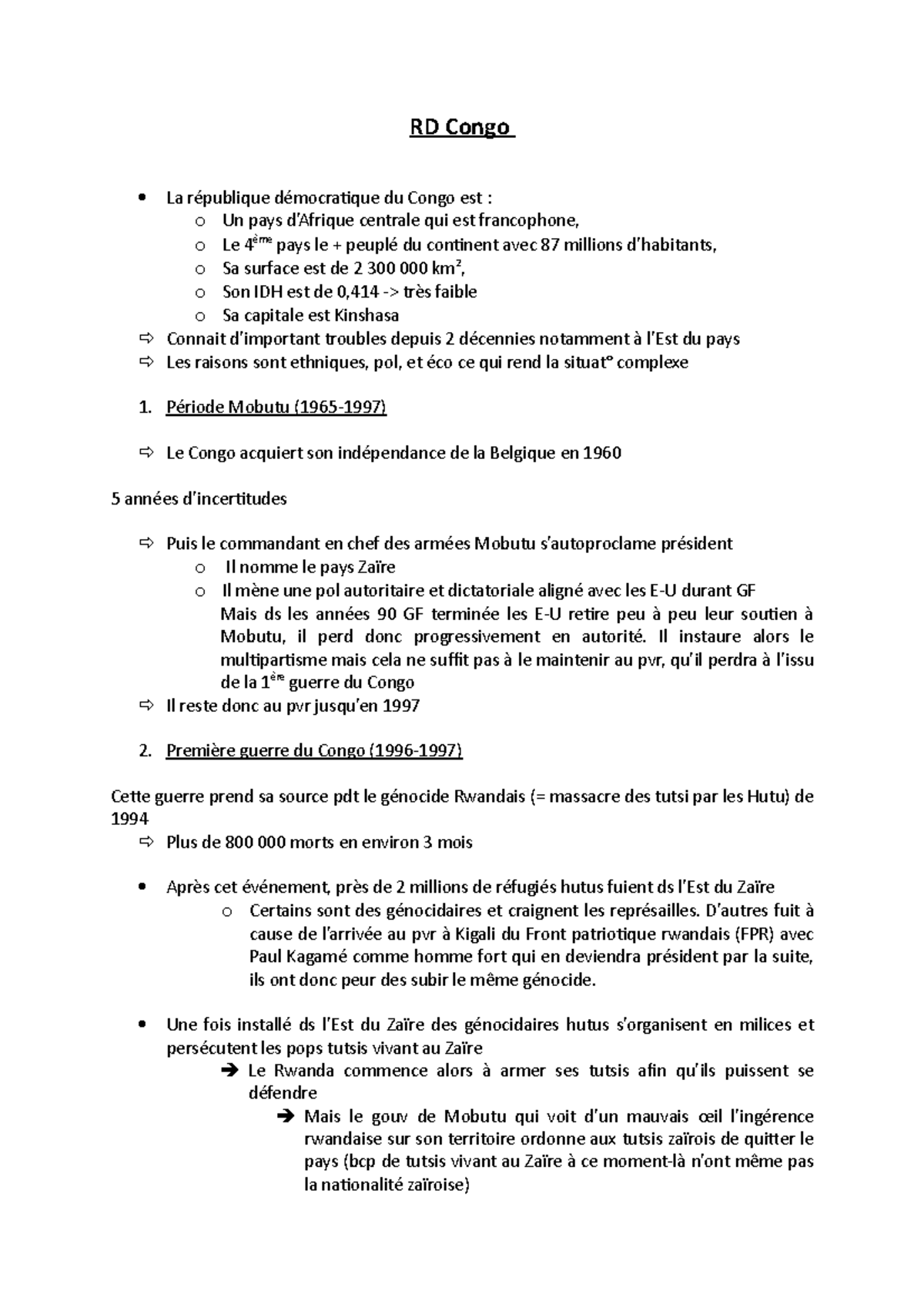 Exposé RD Congo - RD Congo La république démocratique du Congo est : o Un pays d’Afrique ...