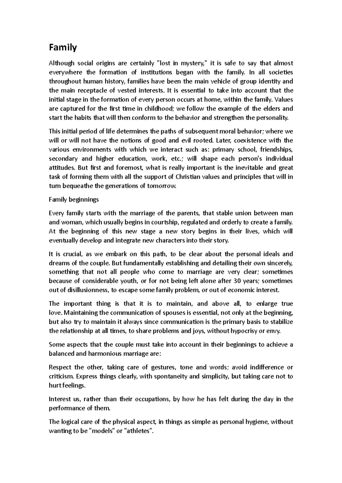 Family - Lecture notes 6 - Family Although social origins are certainly ...