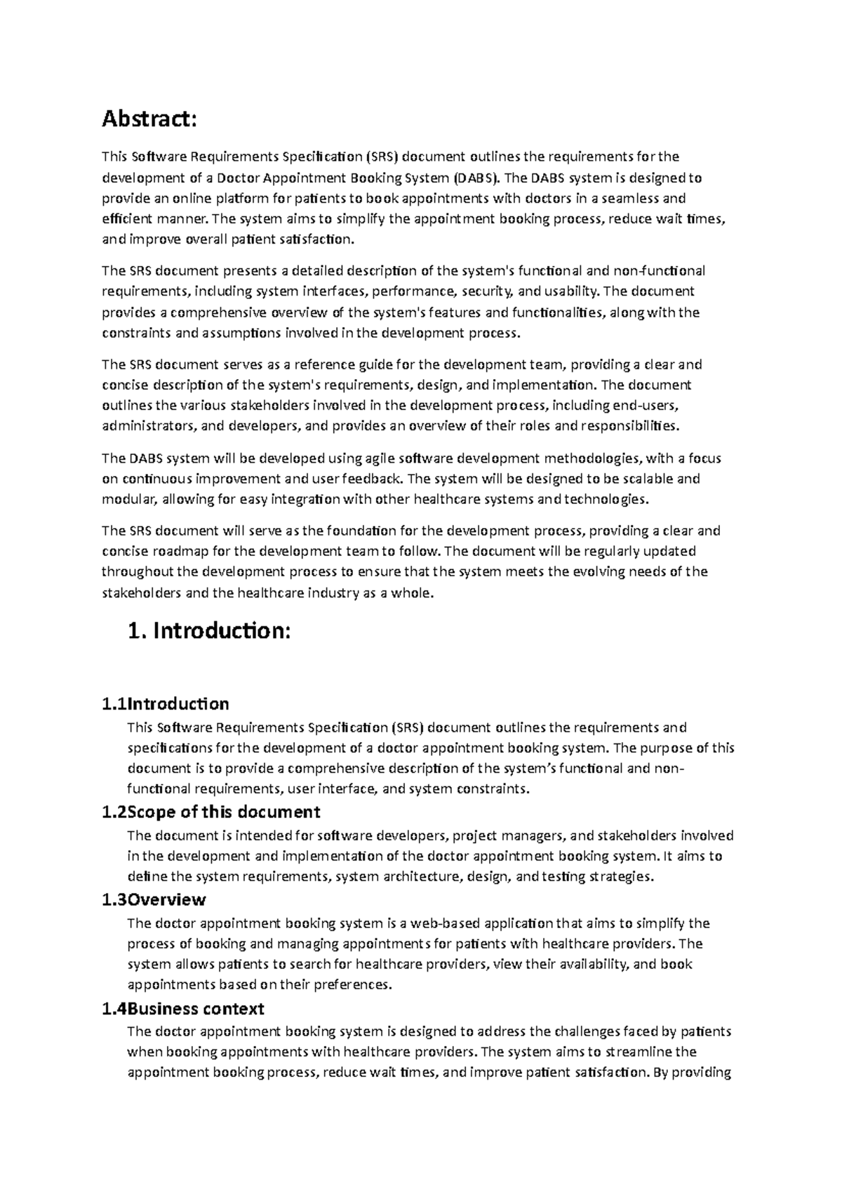 Abstract[ 876] - Software requirements specification , introduction ...