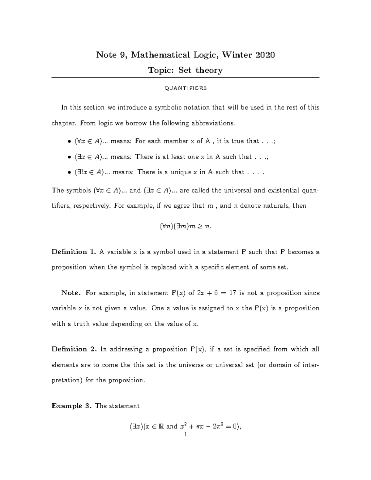 Notepc 9 - This note contain basic problems about quantifiers - Note 9 ...