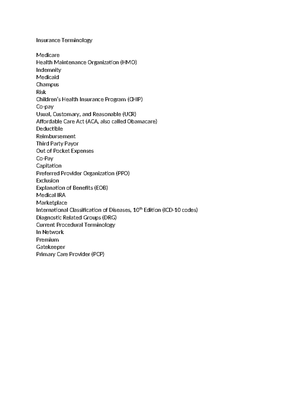 Insurance Terminology - Insurance Terminology Medicare Health ...