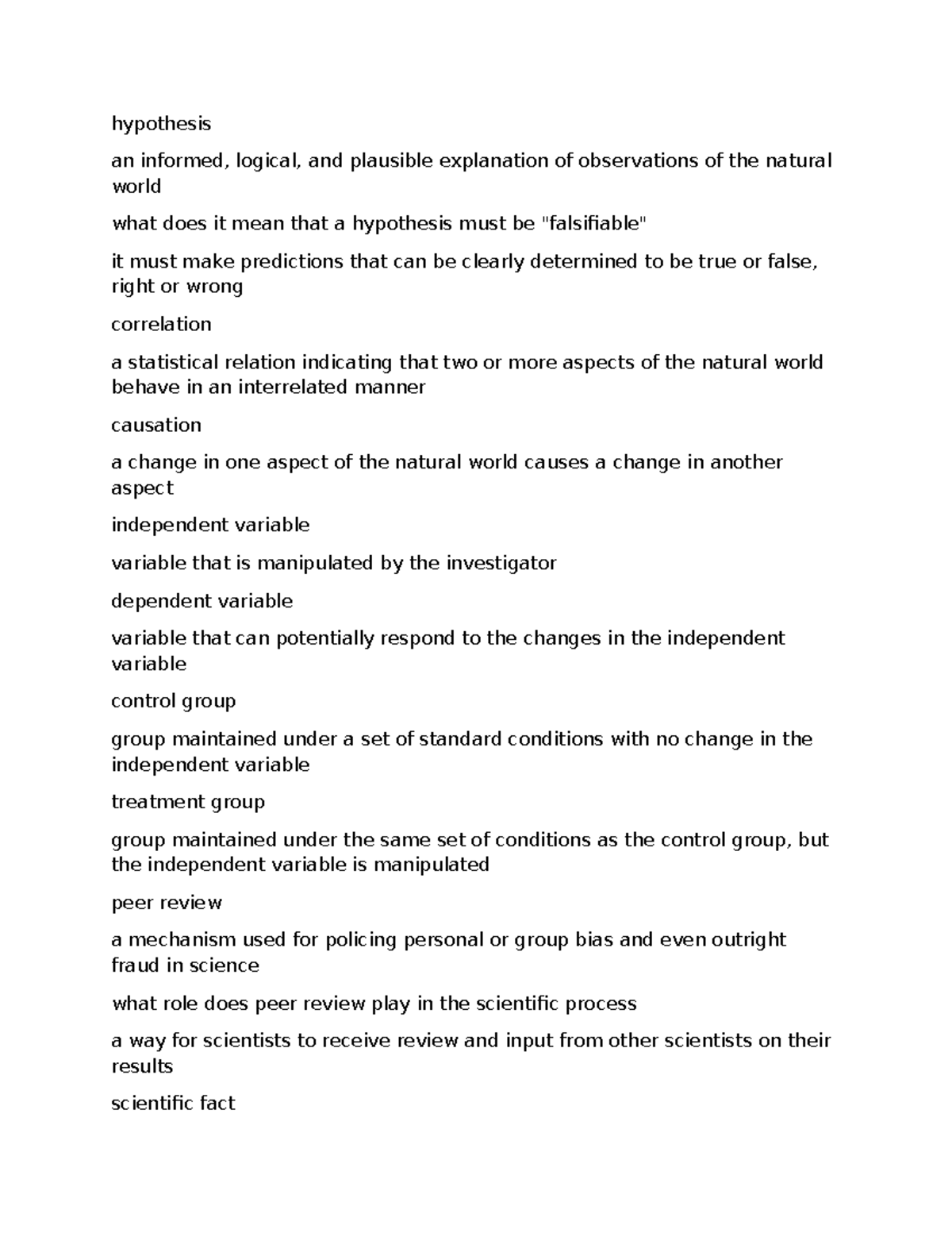 Hypothesis - notes adn other things. - hypothesis an informed, logical ...