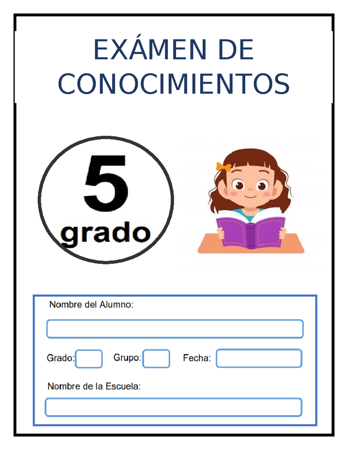 Caratula - PERSONAL - Chimbote - EXÁMEN DE CONOCIMIENTOS 5 grado Nombre ...