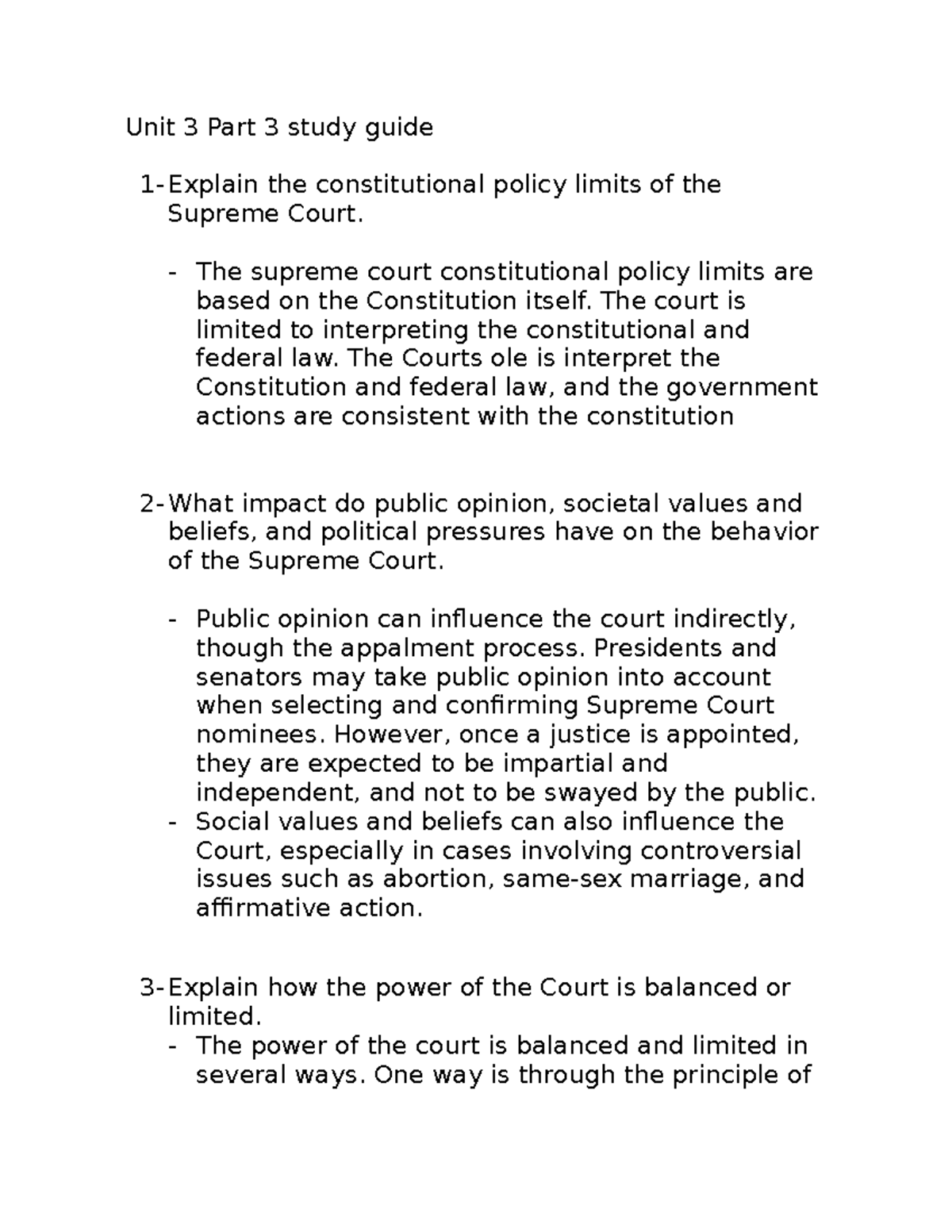 Unit 3 Part 3 study guide - Unit 3 Part 3 study guide 1- Explain the ...