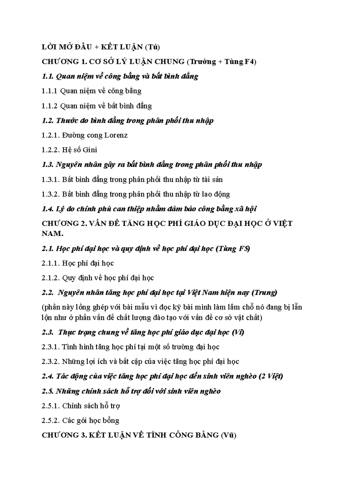 Dàn bài TL KTCC - Dành cho sinh viên các trường - LỜI MỞ ĐẦU + KẾT LUẬN (Tú) CHƯƠNG 1. CƠ SỞ LÝ ...