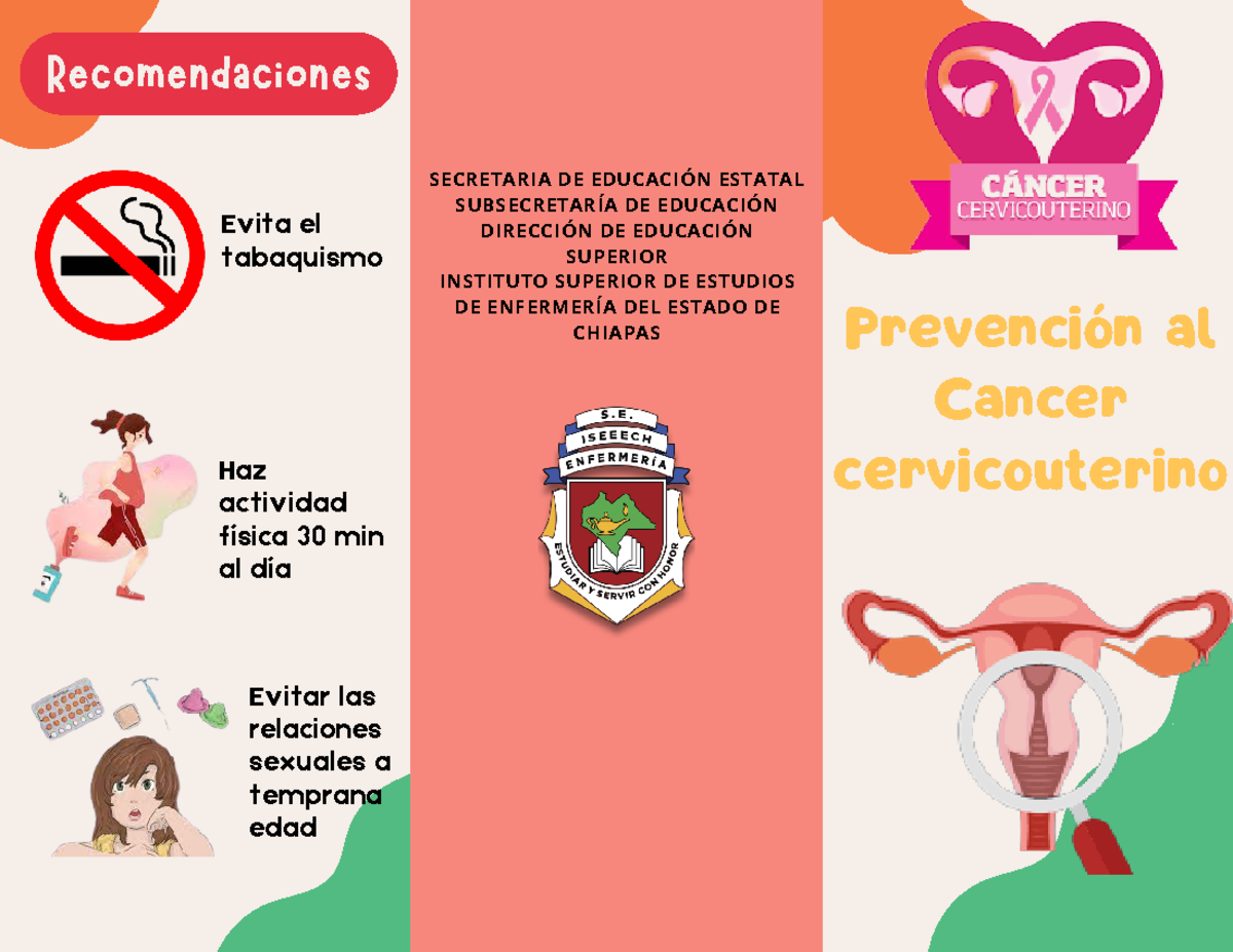Triptico CACU - enfermería materno infanti - Recomendaciones Prevención ...
