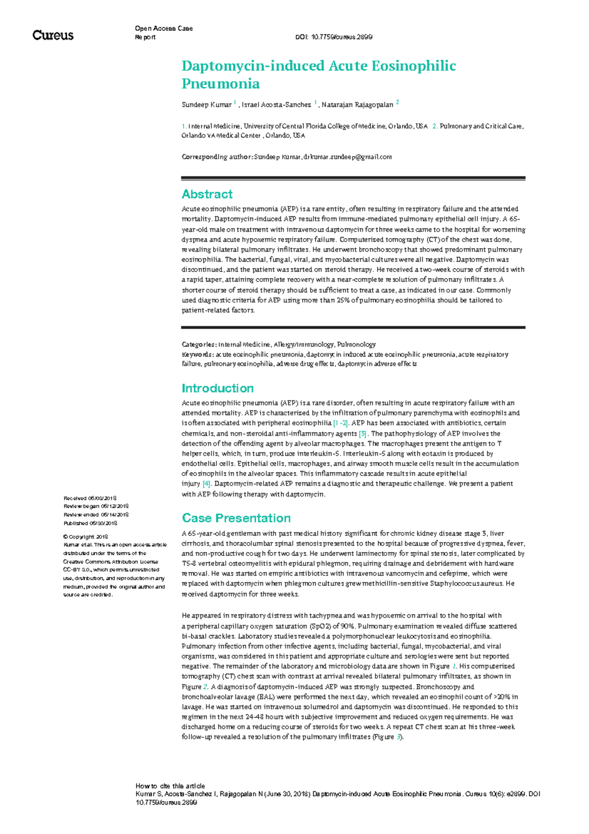 Daptomycin-induced Acute Eosinophilic Pneumonia Article - Received 06 ...