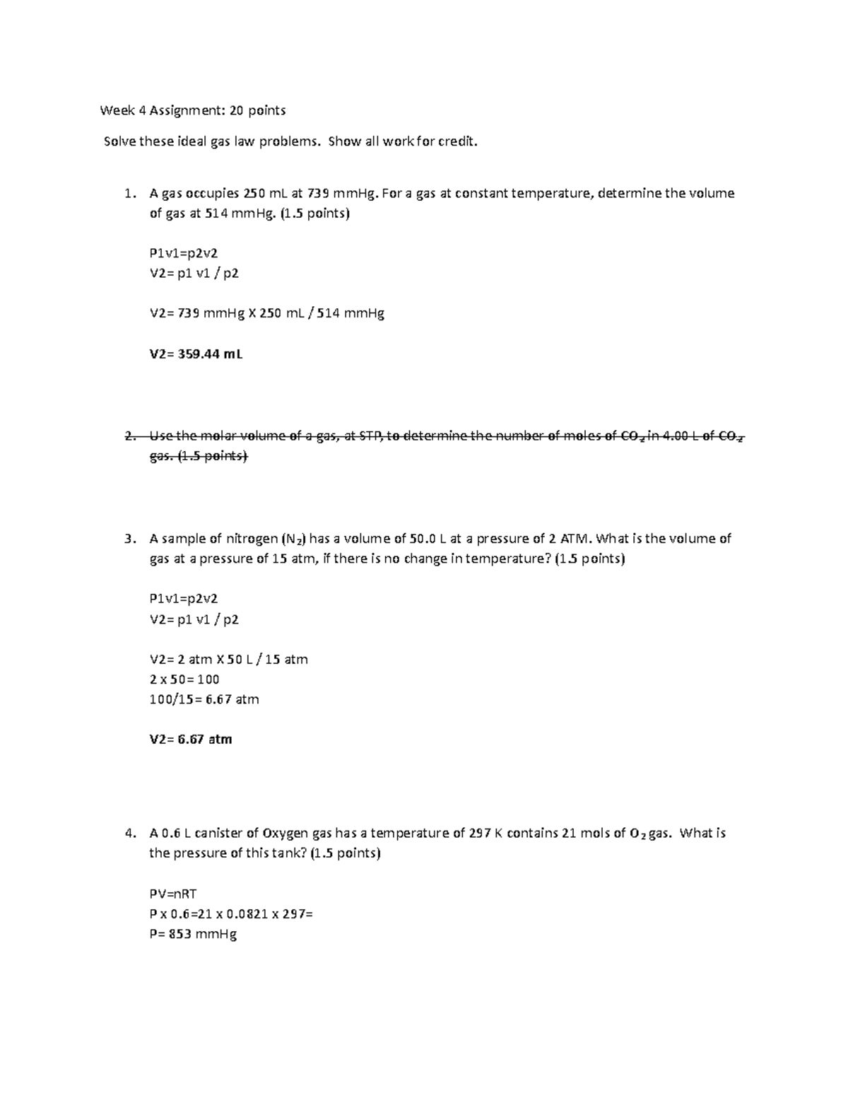 Week 4 Assignment- 20 points - Week 4 Assignment: 20 points Solve these ...