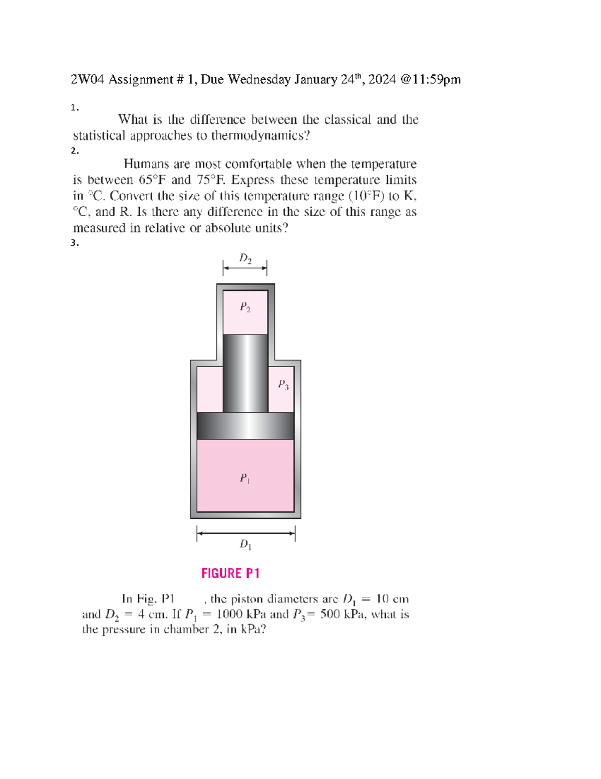 2W04 Assignment 1 -2024 - Mech Eng 4H03 - 2W04 Assignment # 1 , Due ...