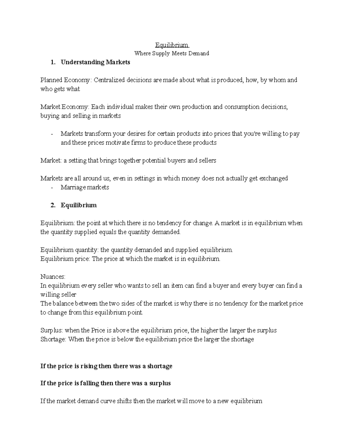 Micro Chapter 4 - Equilibrium Where Supply Meets Demand Understanding ...