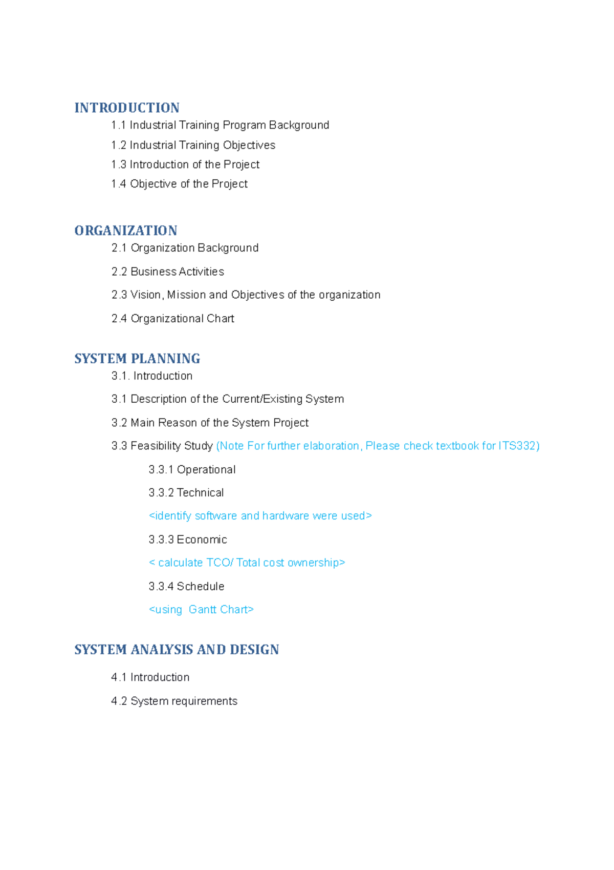 Table Of Contents Multimedia Introduction 1 Industrial Training Program Background 1 
