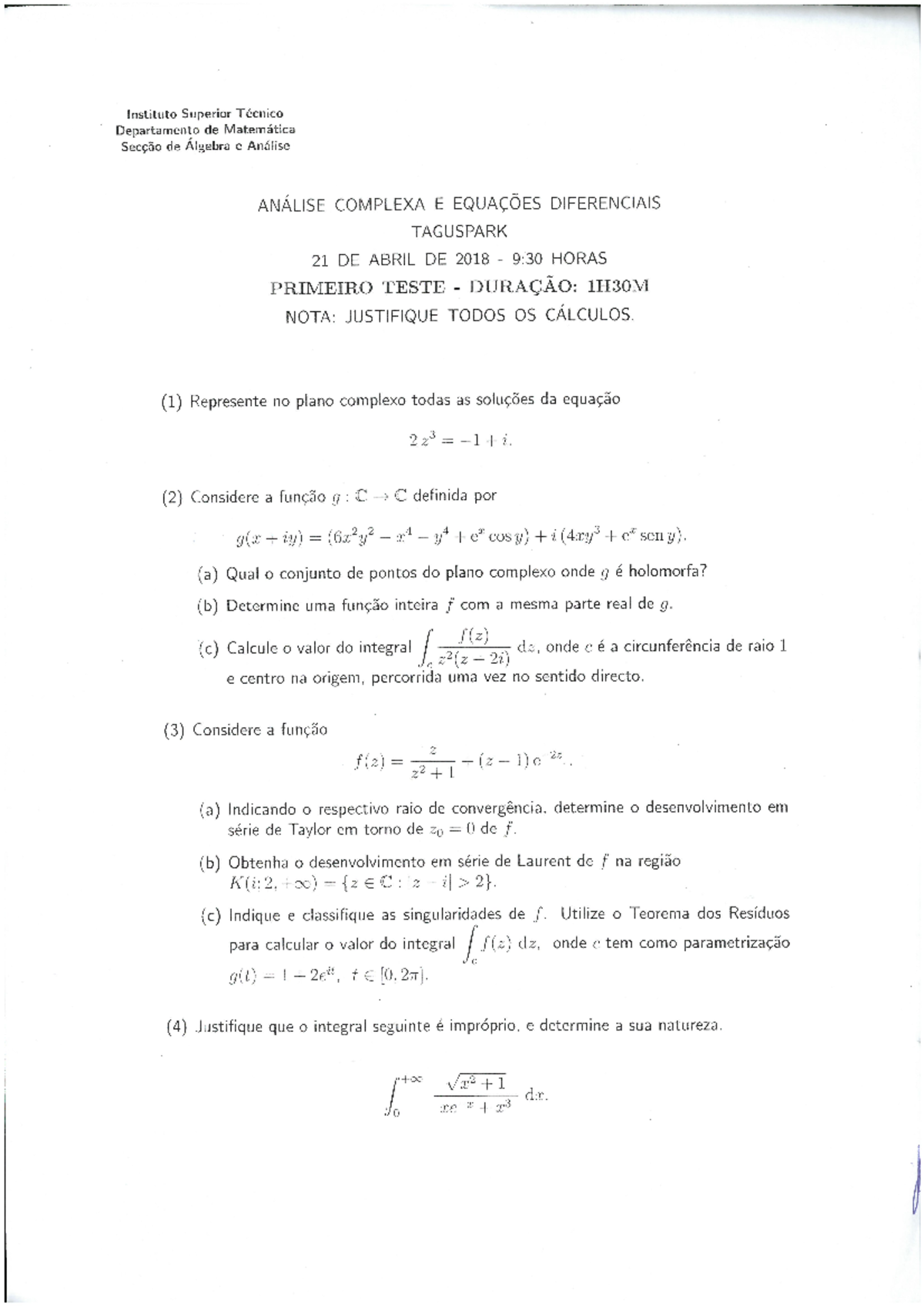 Caderno CDI-III Parte 1 - Instituto Superior Técnico Departamento de ...