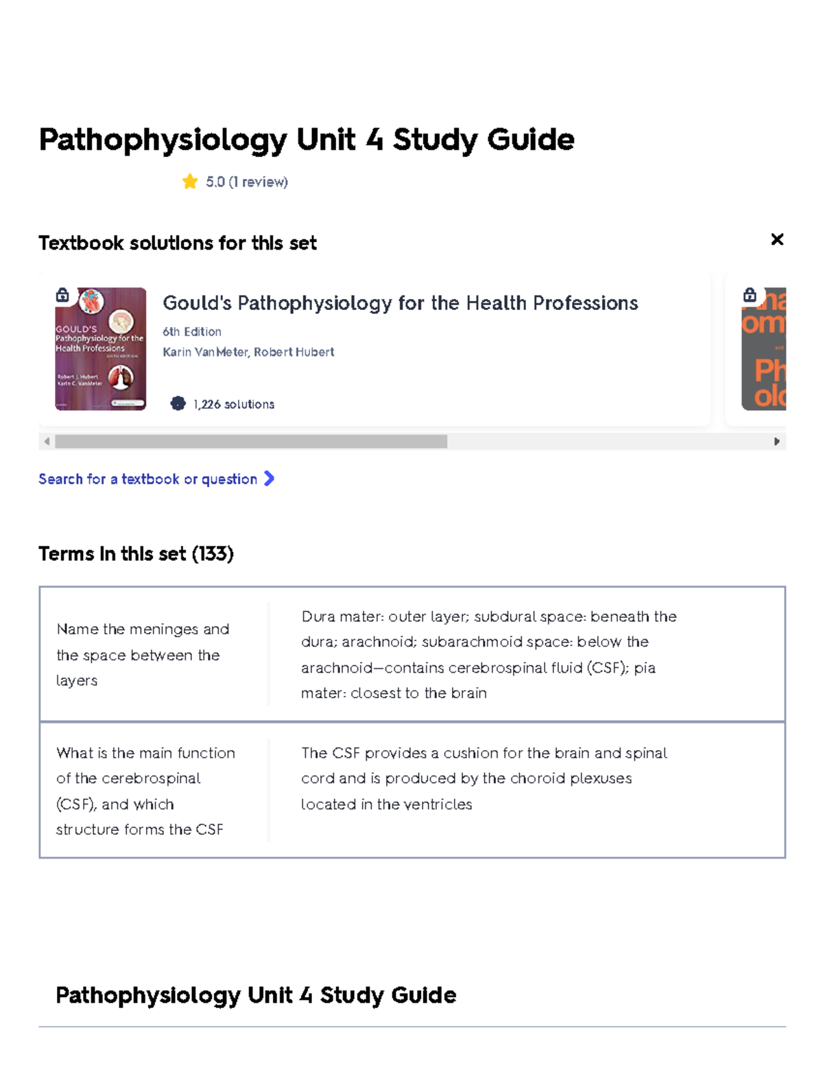 Chp 14 quiz - Quiz - Pathophysiology Unit 4 Study Guide 5 (1 review ...