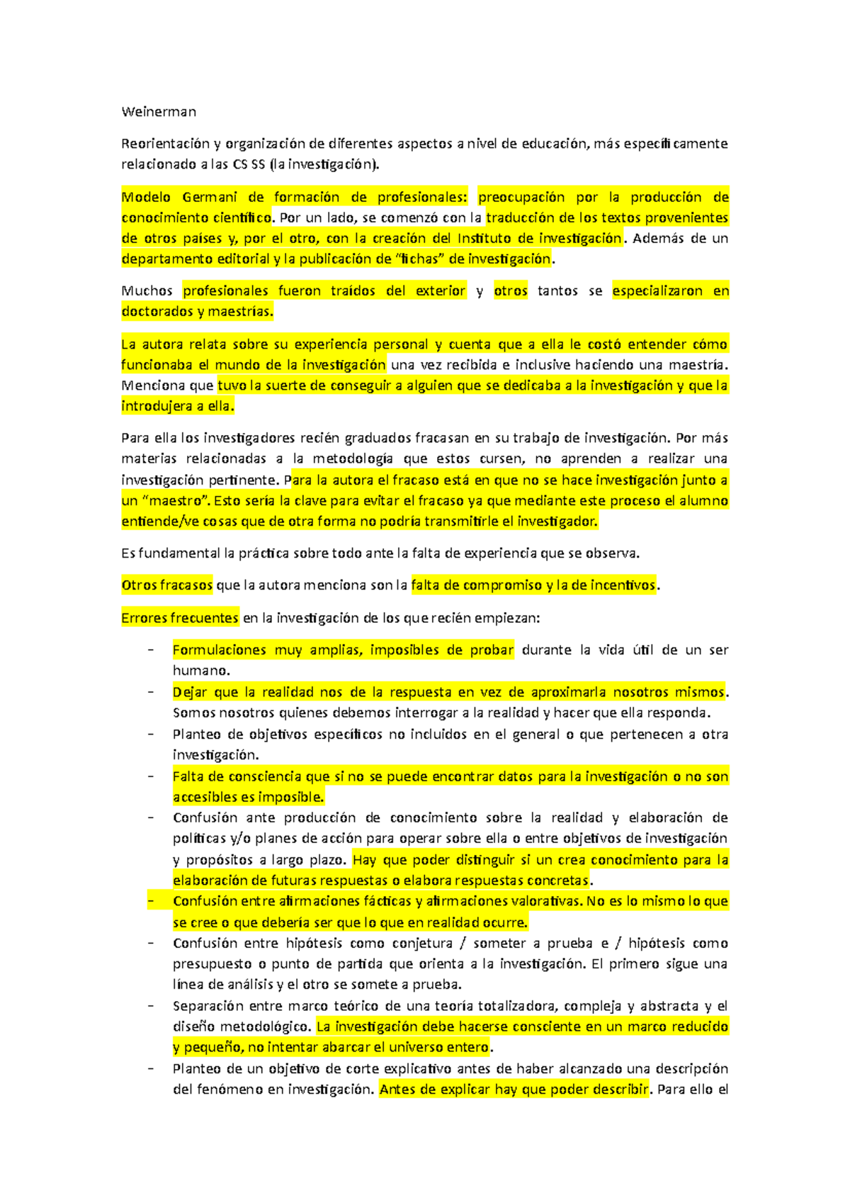 Weinerman - Modelo Germani, claves para el investigador - Weinerman ...