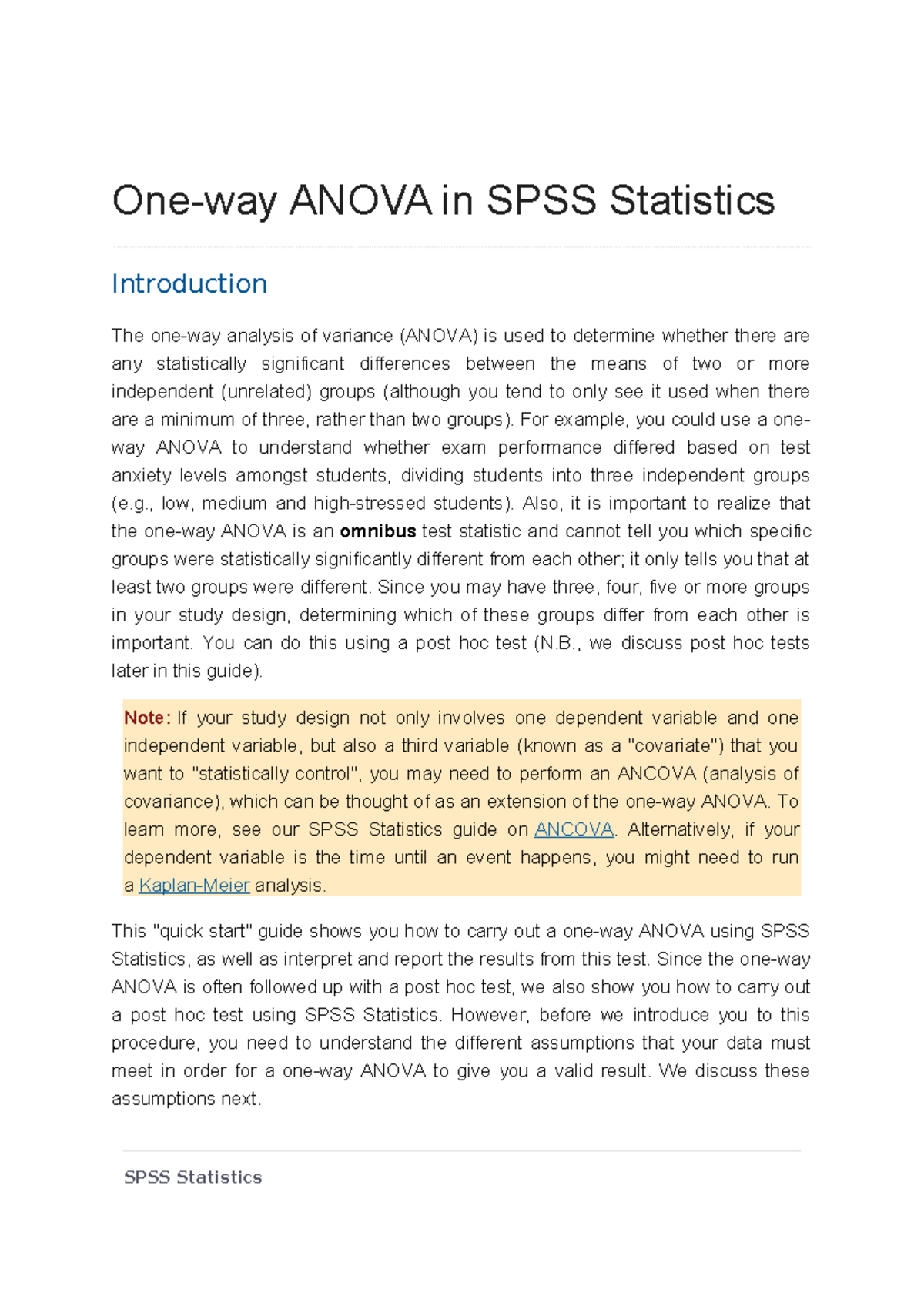 Anova in SPSS yagbala - theory - One-way ANOVA in SPSS Statistics ...