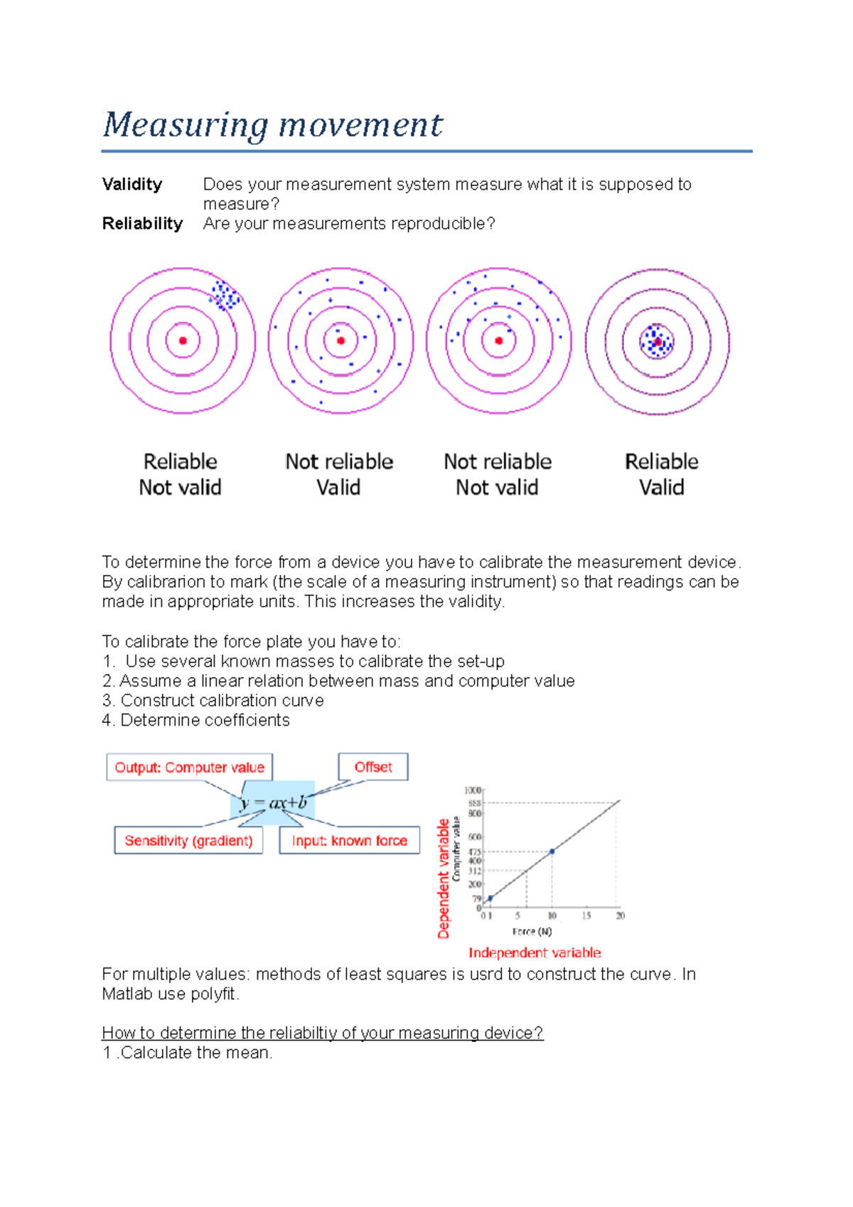 Measuring movement samenvatting - Measuring movement Validity ...