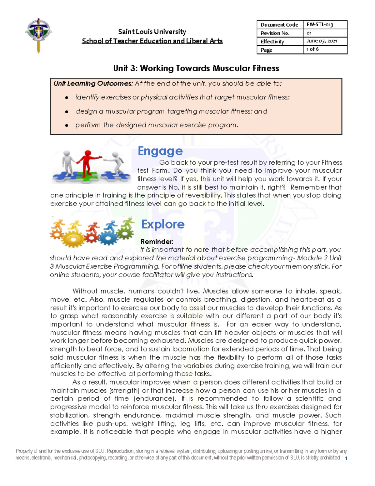 FIT HW- Module 2 UNIT 3 - Fit notes - Property of and for the exclusive ...
