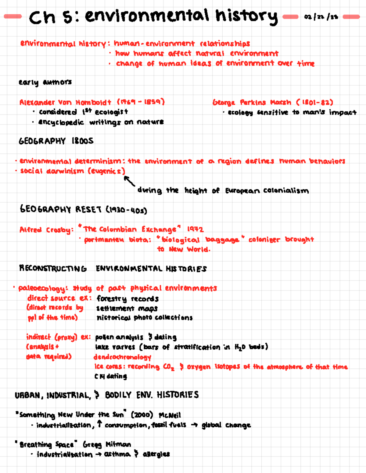Ch 5- Environmental History - Chs:environmental history o environmental ...