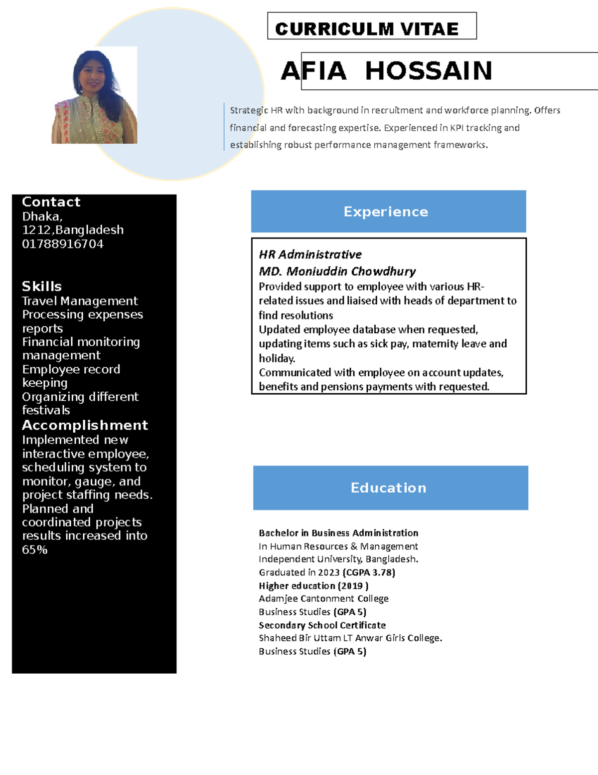 Final cv - mandatory cv - Busi Contact Dhaka, 1212,Bangladesh ...