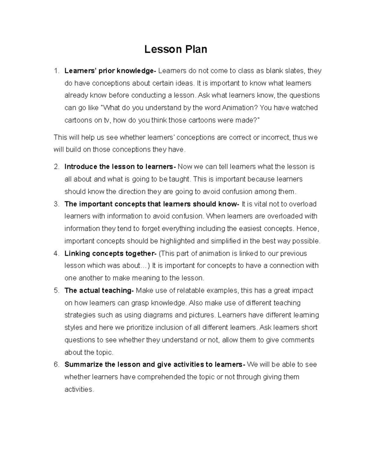 Lesson plan 1 - Material - Lesson Plan Learners’ prior knowledge ...