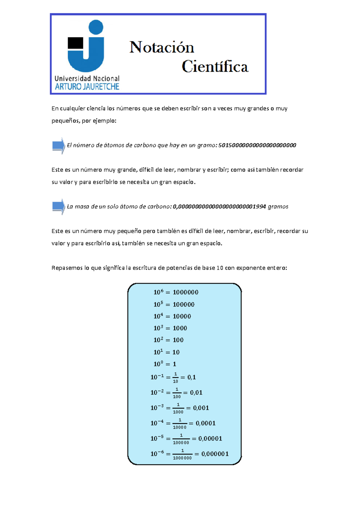 Notac Científica - En cualquier ciencia los números que se deben ...