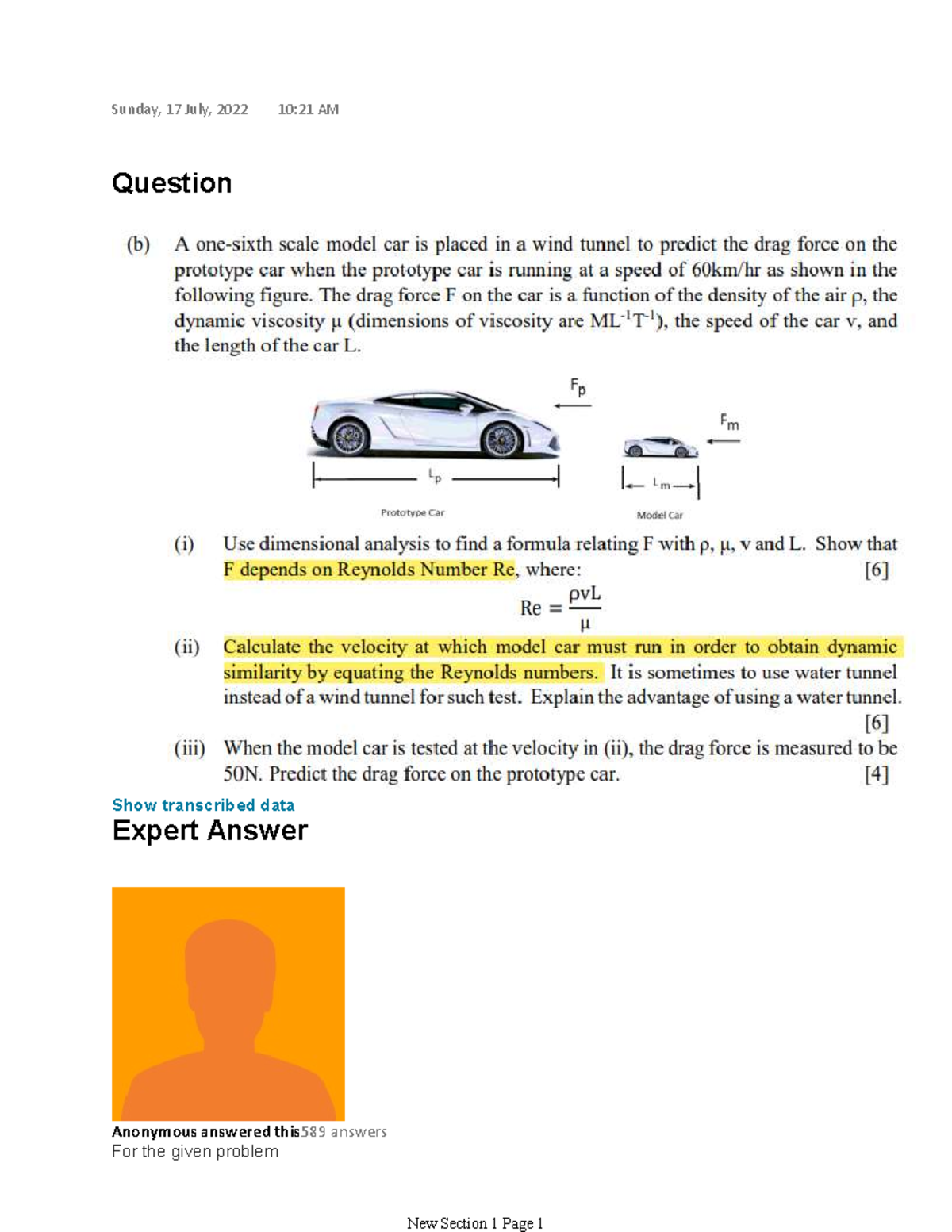 1 - asa - Question Show transcribed data Expert Answer Anonymous answered this589 answers For ...