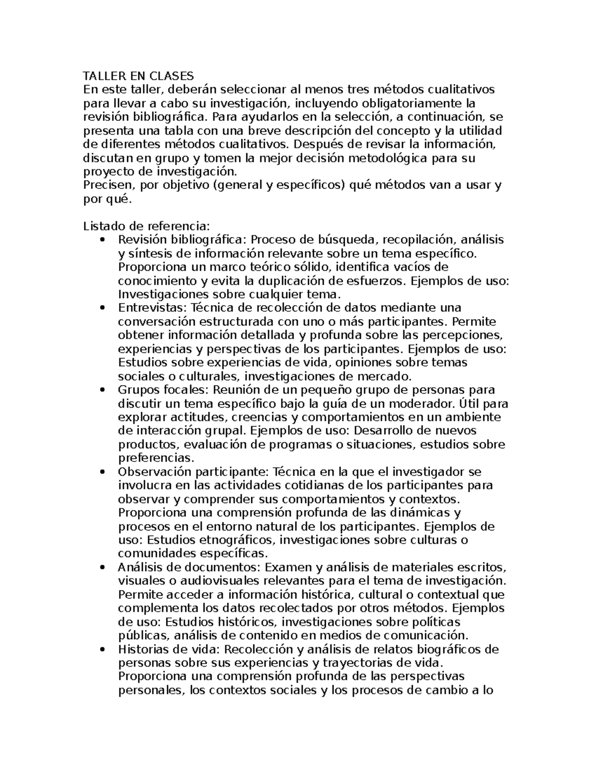 Taller EN Clases - gfddd - TALLER EN CLASES En este taller, deberán ...