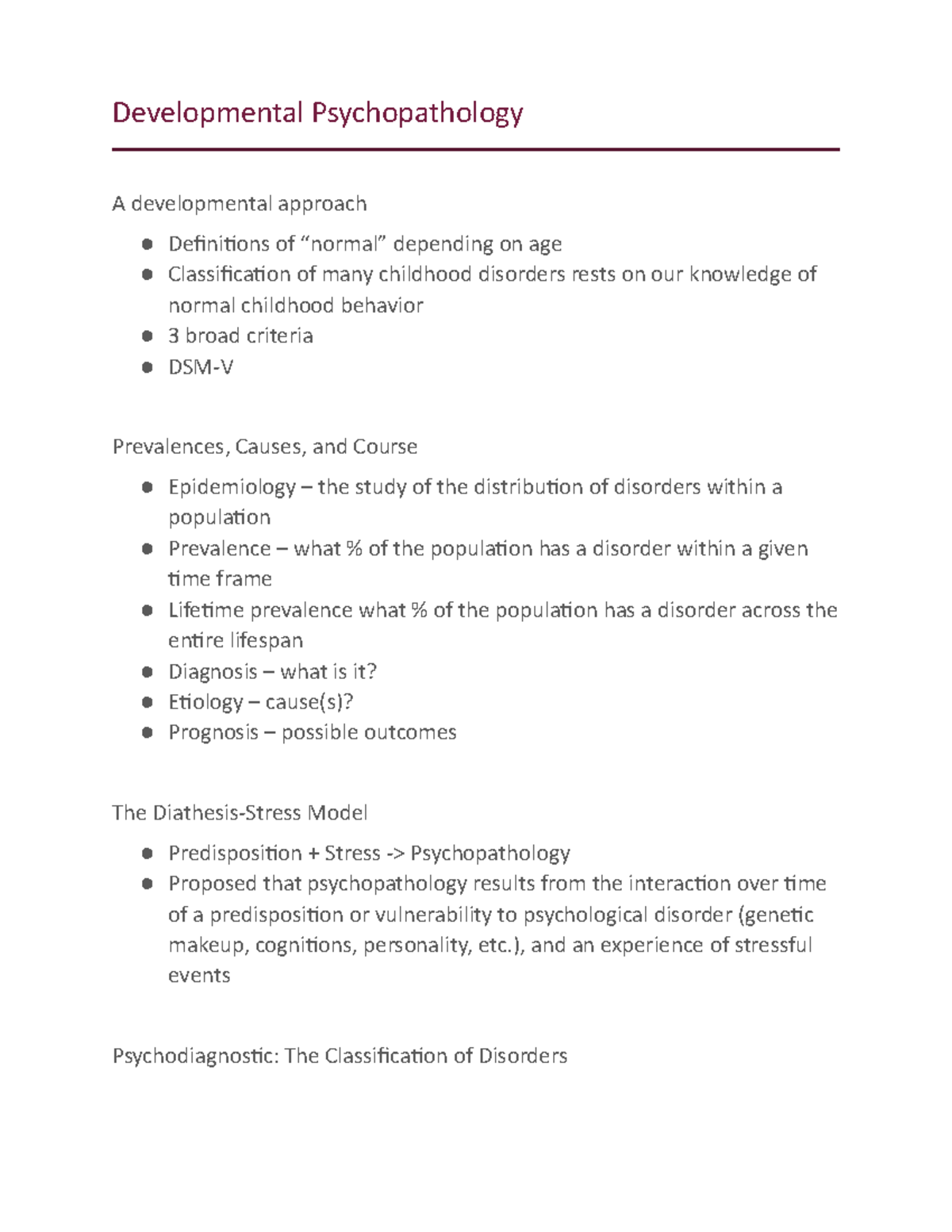 Chapter 15 - Developmental Psychopathology A developmental approach ...