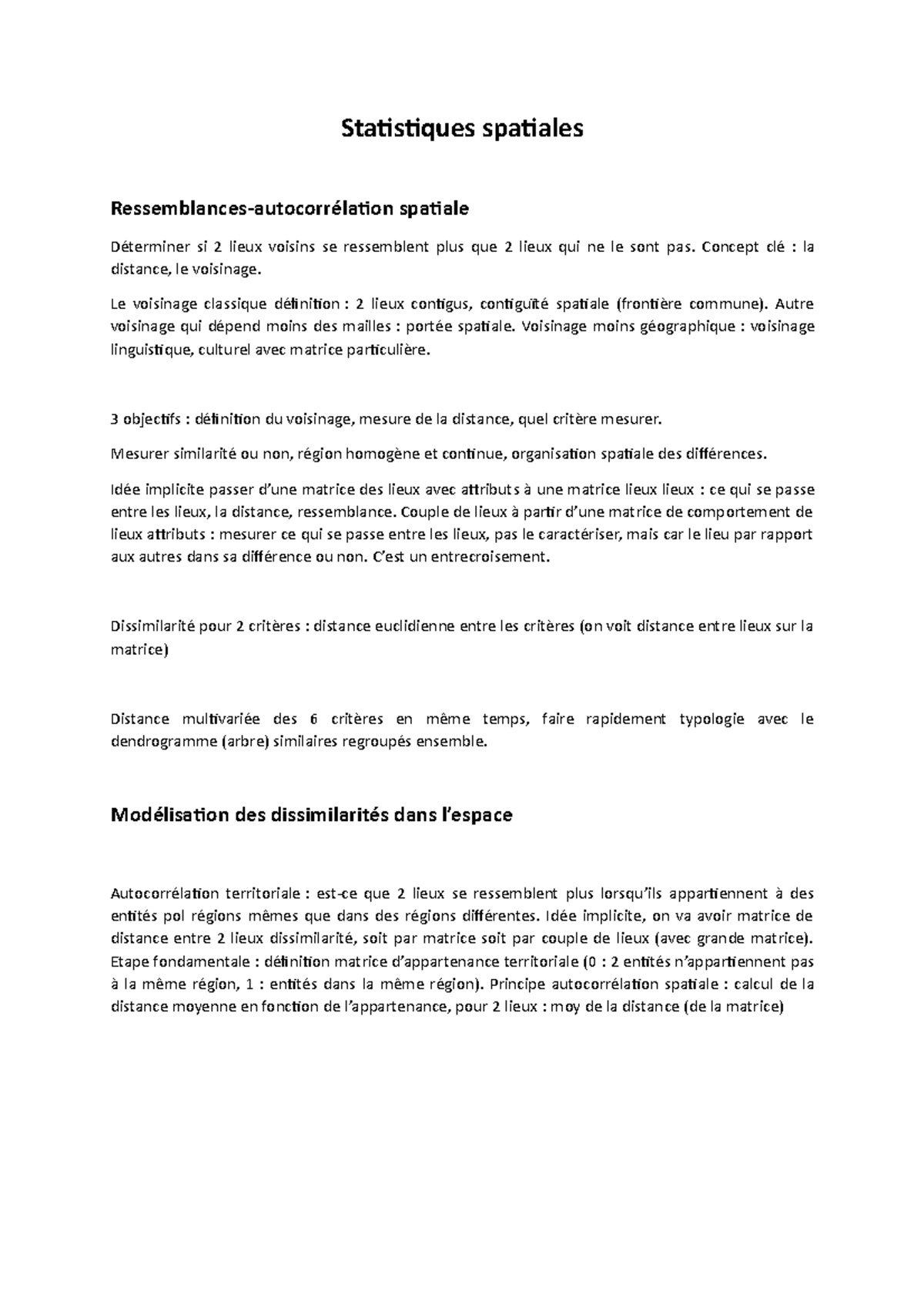 TD Statistiques spatiales - Statistiques spatiales Ressemblances ...
