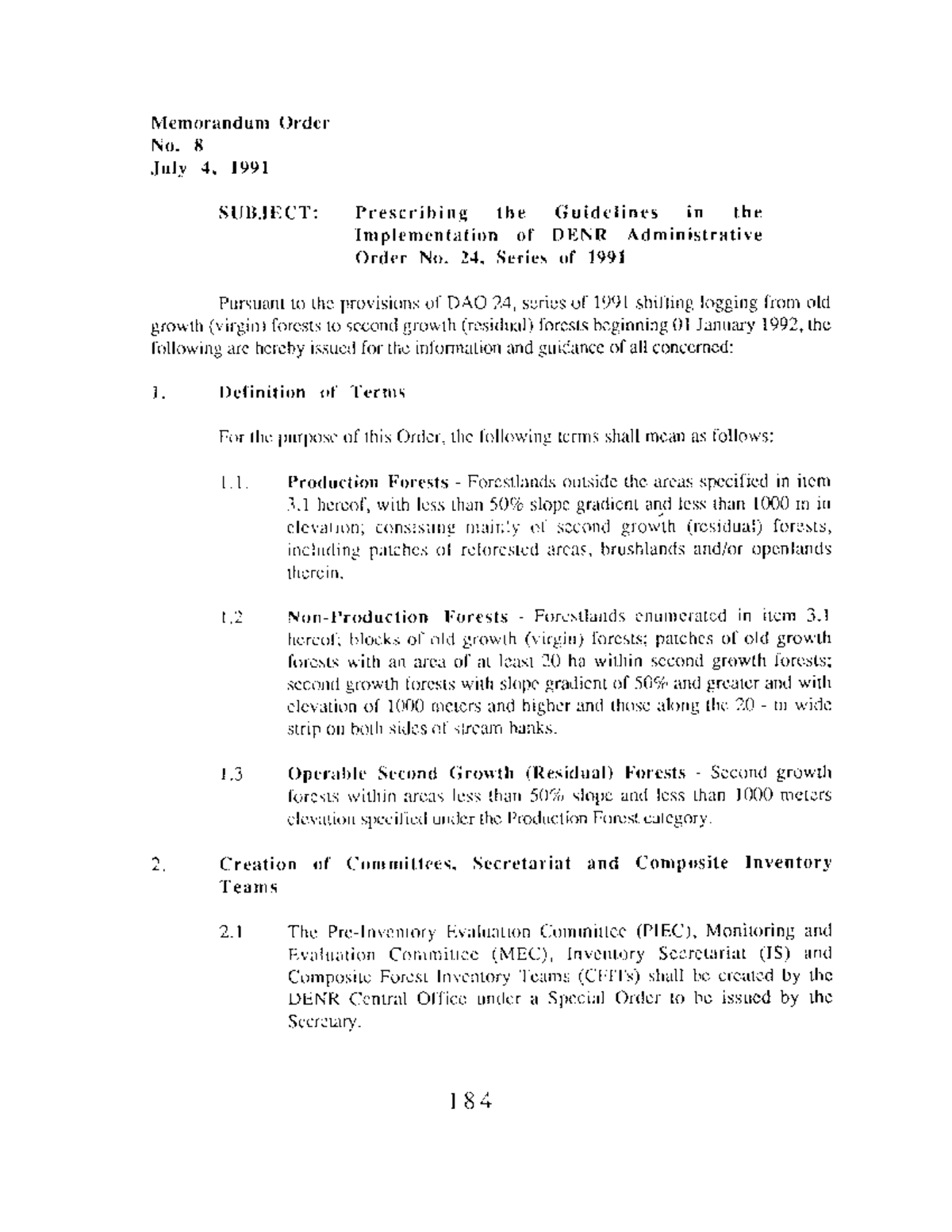 Prescribing the Guidelines in the Implementation of DENR Administrative ...