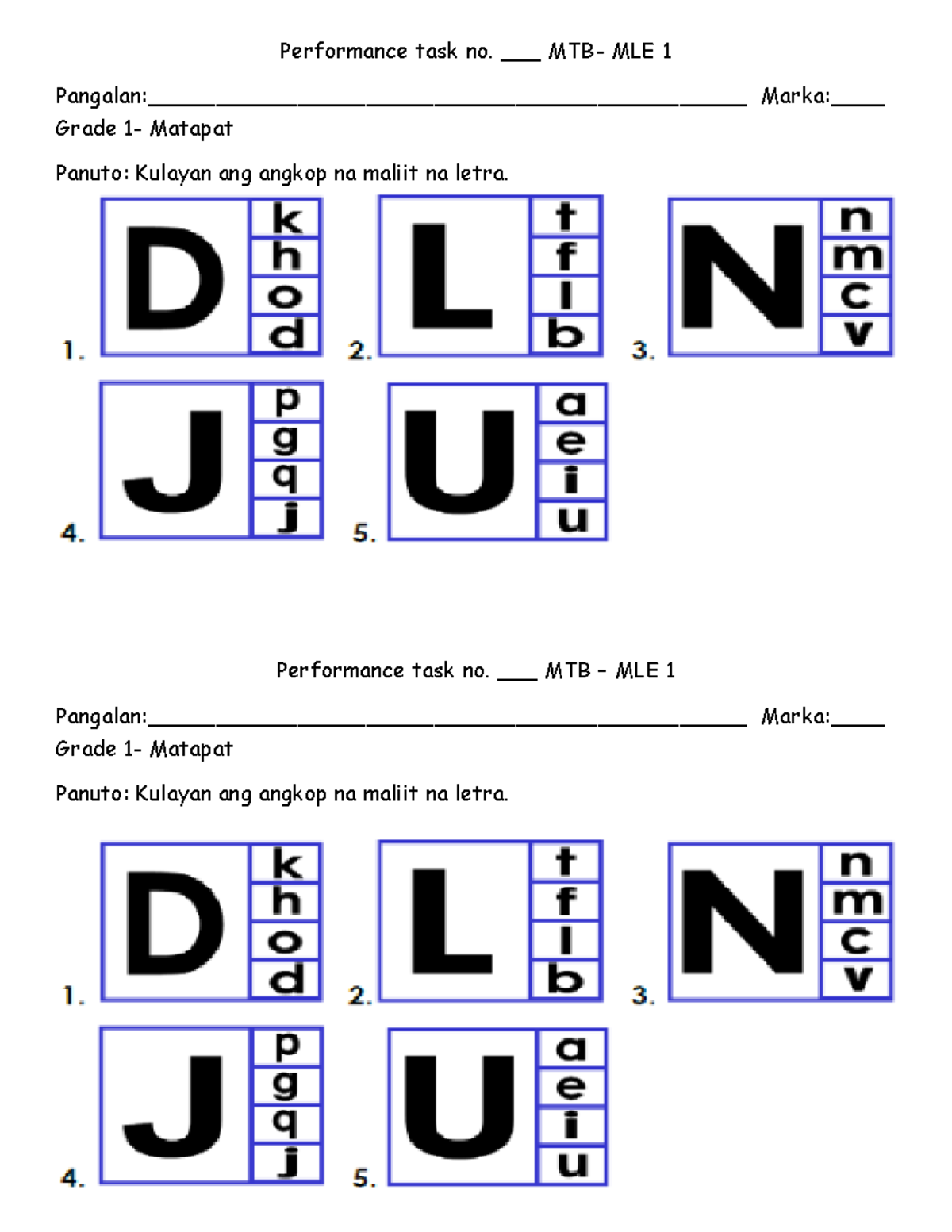 Performance task 1st quarter (Auto Recovered) - Performance task no. ___ MTB- MLE 1 - Studocu