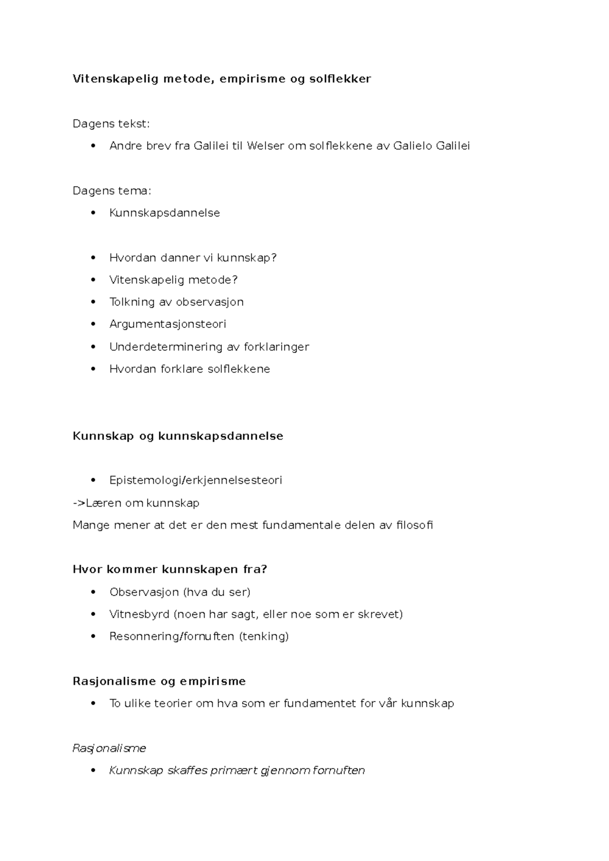 Vitenskapelig metode, solflekker og empirisme - Vitenskapelig metode ...