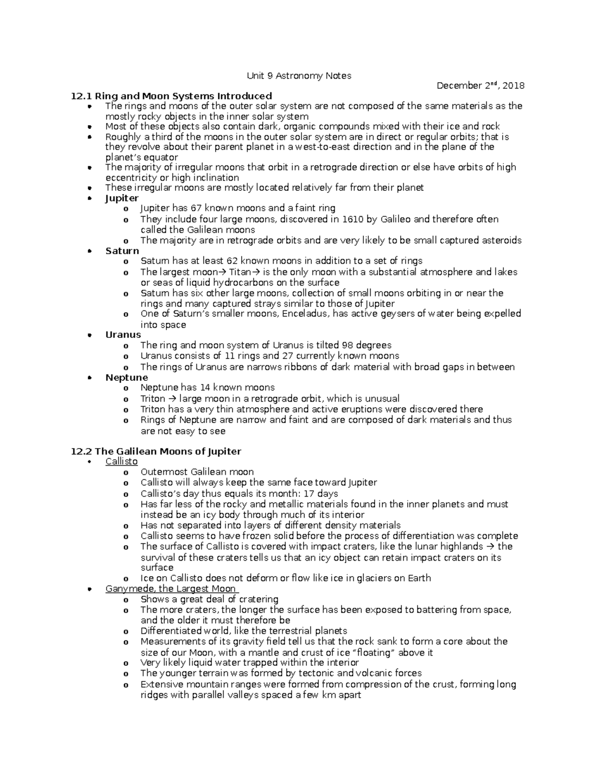 Unit 9 Astronomy Notes - Unit 9 Astronomy Notes December 2nd, 2018 12 ...