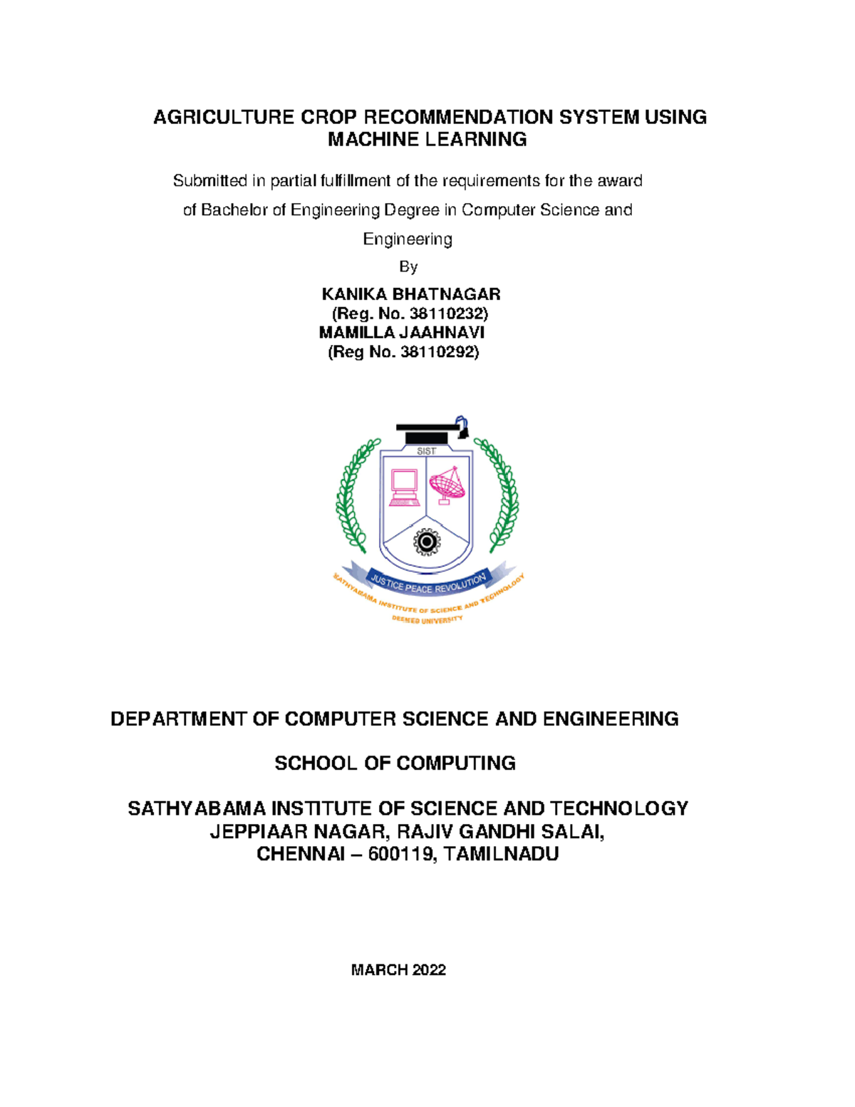 1822-b - Project - AGRICULTURE CROP RECOMMENDATION SYSTEM USING MACHINE ...