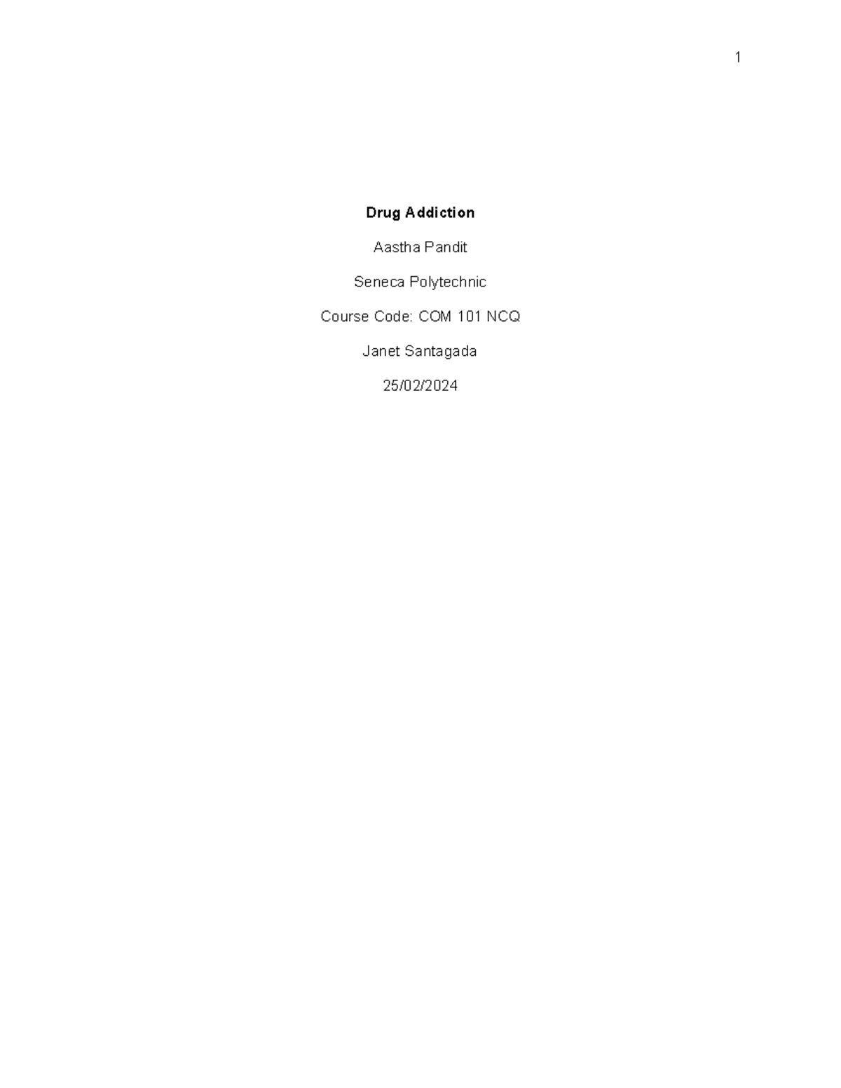 Argumentative modified essay on drug addiction - 1 Drug Addiction ...