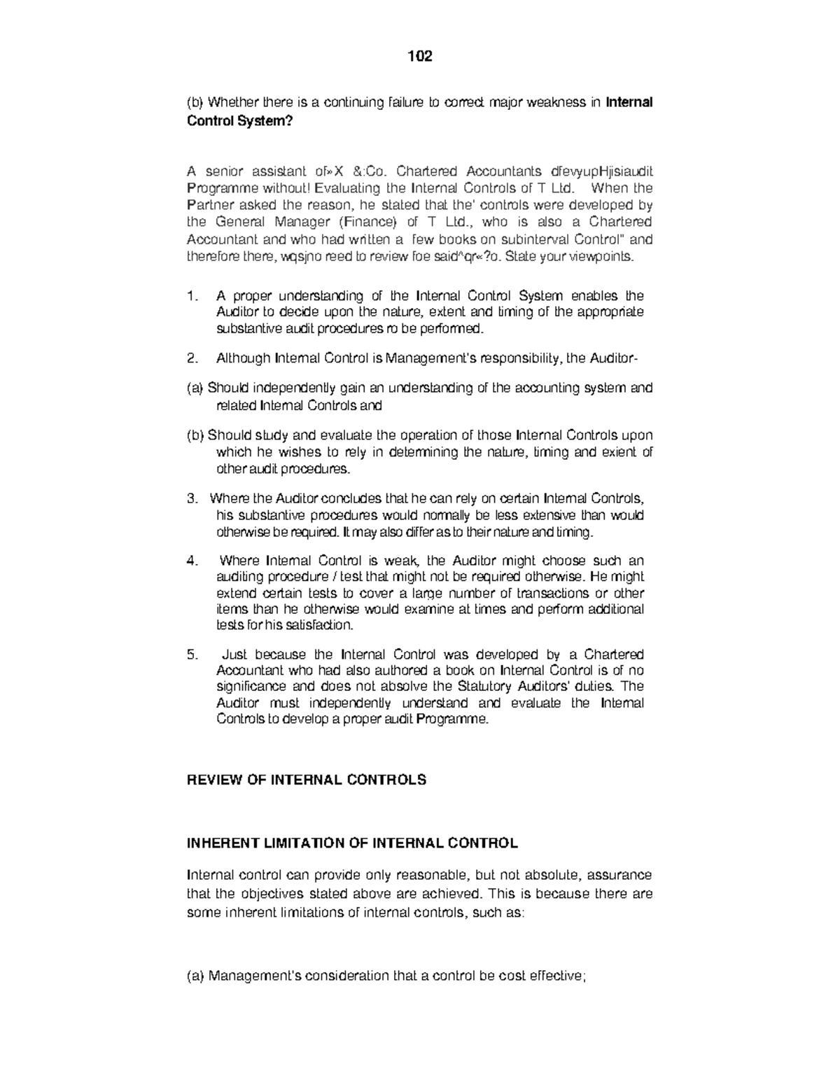 Auditing- Inherent Limitation OF Internal Control - (b) Whether there ...
