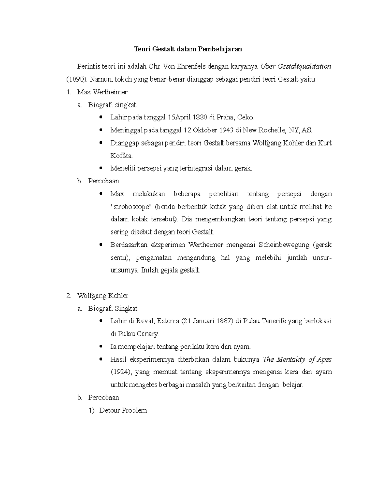 Teori Belajar Gestalt - Teori Gestalt dalam Pembelajaran Perintis teori ...