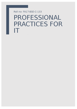 Assignment 4 PPIT - Case Study - CSC110 Professional Practiced For IT Spring 2018 Assignment No ...