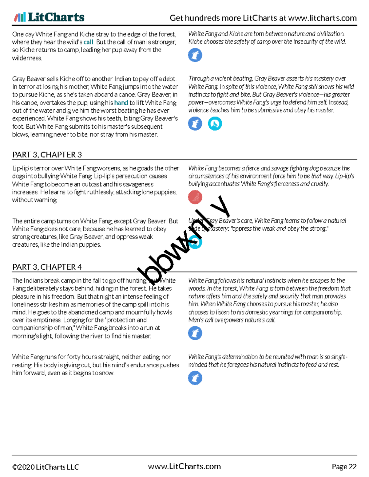 White-Fang-Lit Chart 22 - One day White Fang and Kiche stray to the ...