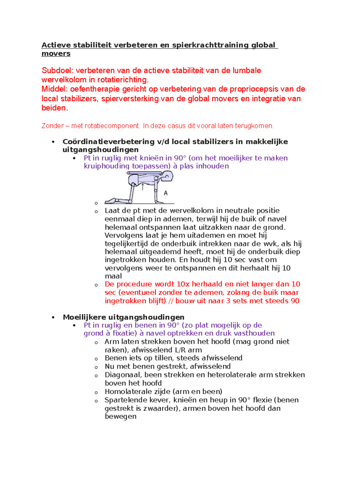 Actieve stabiliteit verbeteren en spierkrachttraining global movers ...